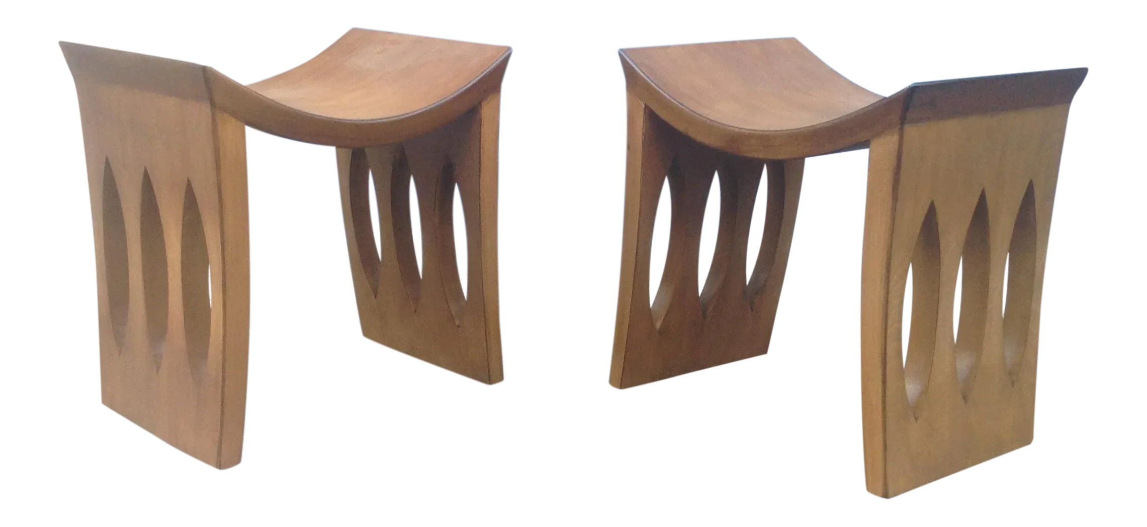 Modern Mid Century Style Stools- A Pair | Chairish