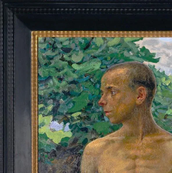 "Standing Figure of a Young Man" Original Oil Painting by Gavriil ...