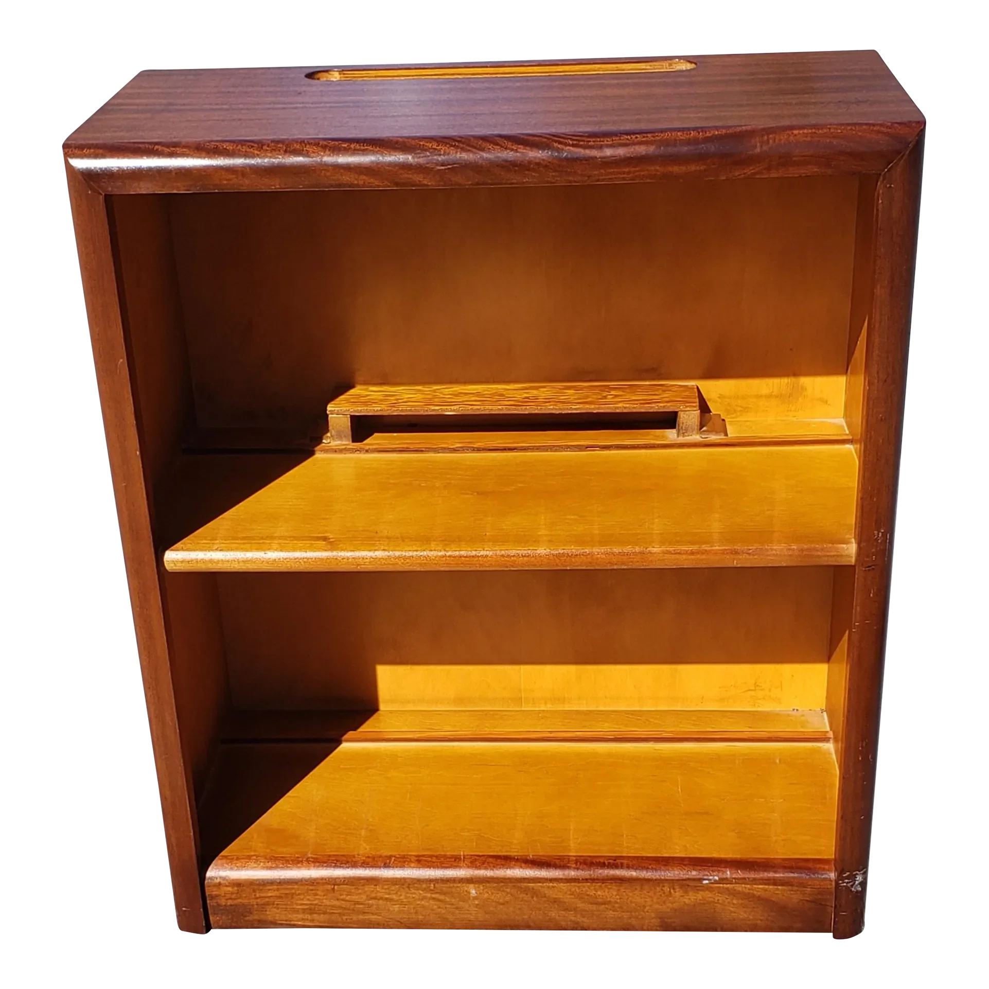 Low mahogany bookcase store