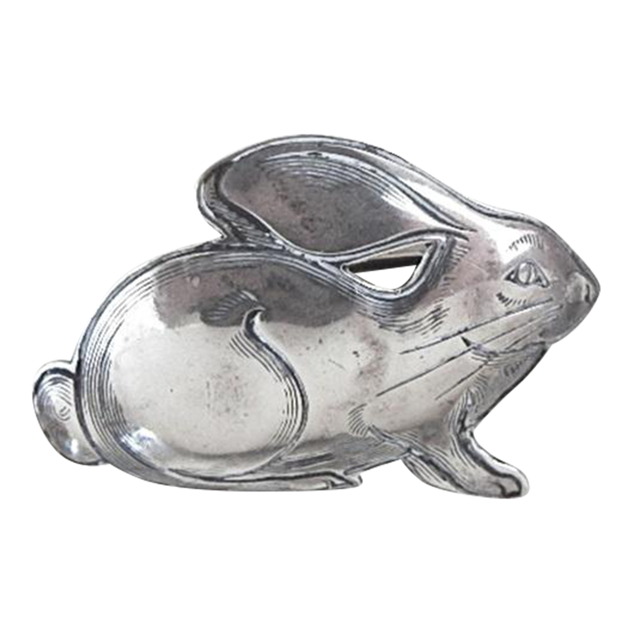 Vintage Kit Carson Engraved Sterling Silver Rabbit Bunny Pin | Chairish
