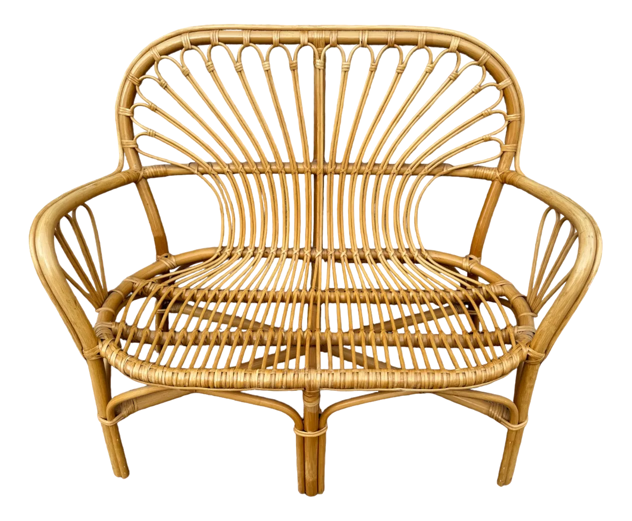 Rattan 2-Seater Sofa, Valencia, 1970s | Chairish