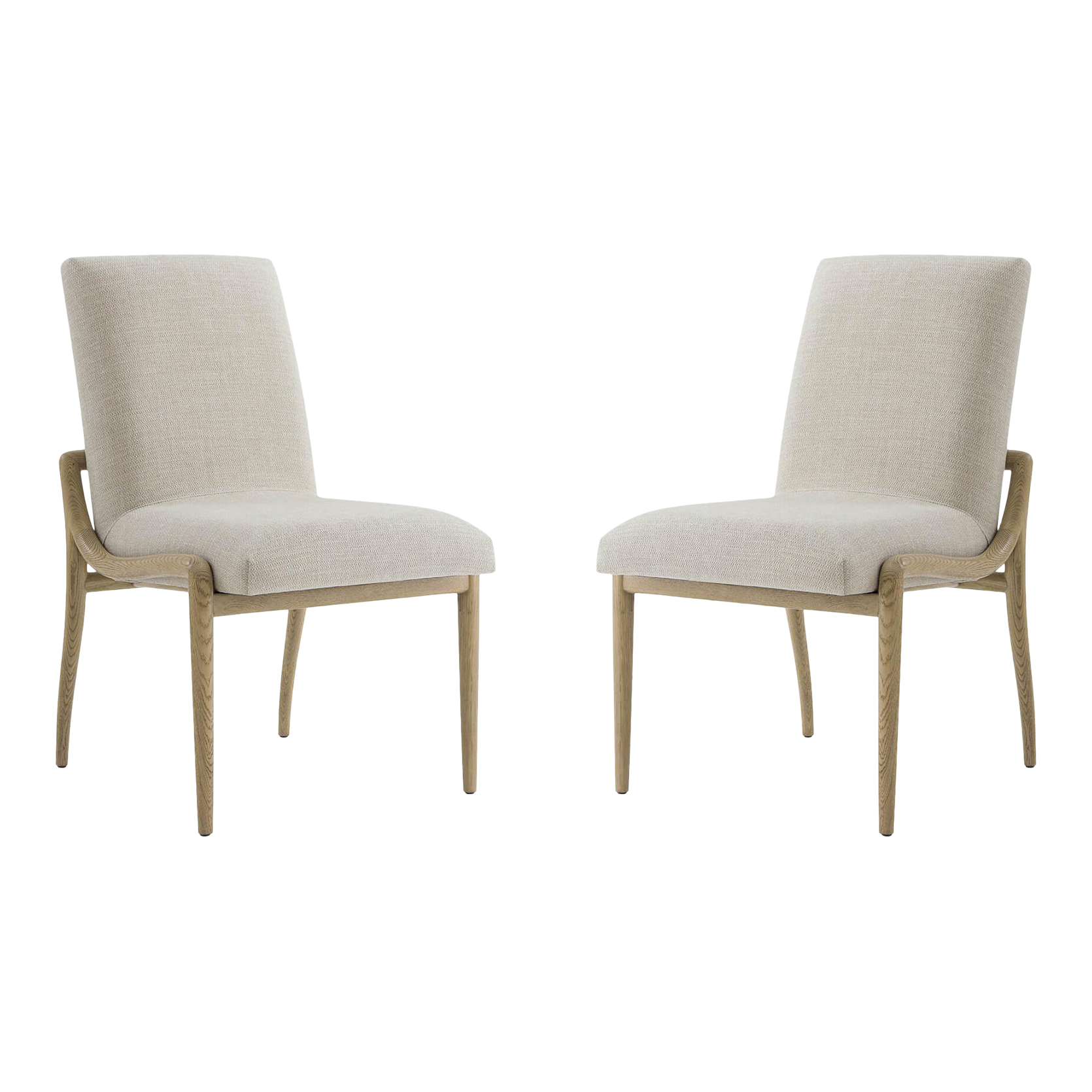 Organic Modern Oak Dining Chairs - a Pair | Chairish