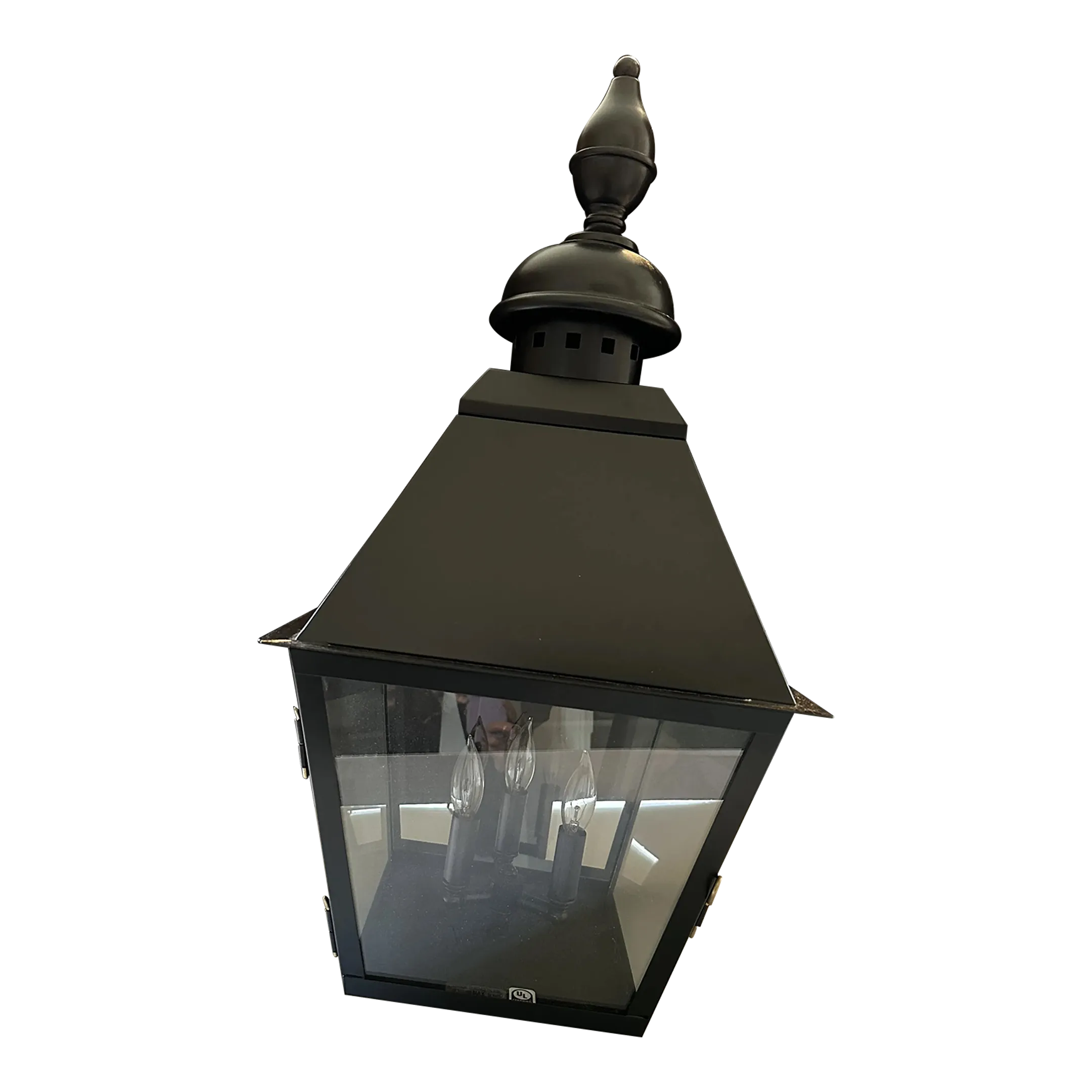 Custom Made Lantern and Scroll Black Lanterns | Chairish