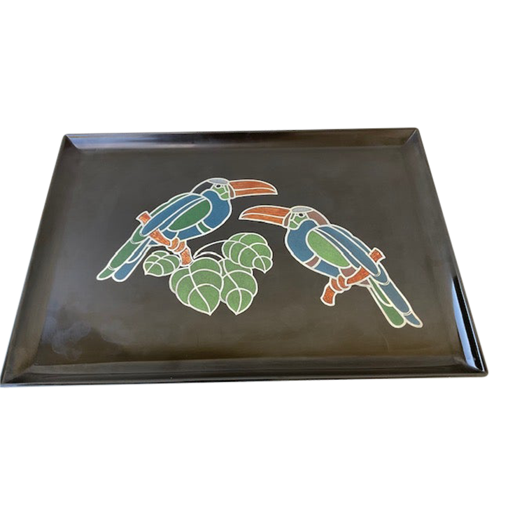 Vintage Couroc of Monterey Toucan Bird Tray | Chairish