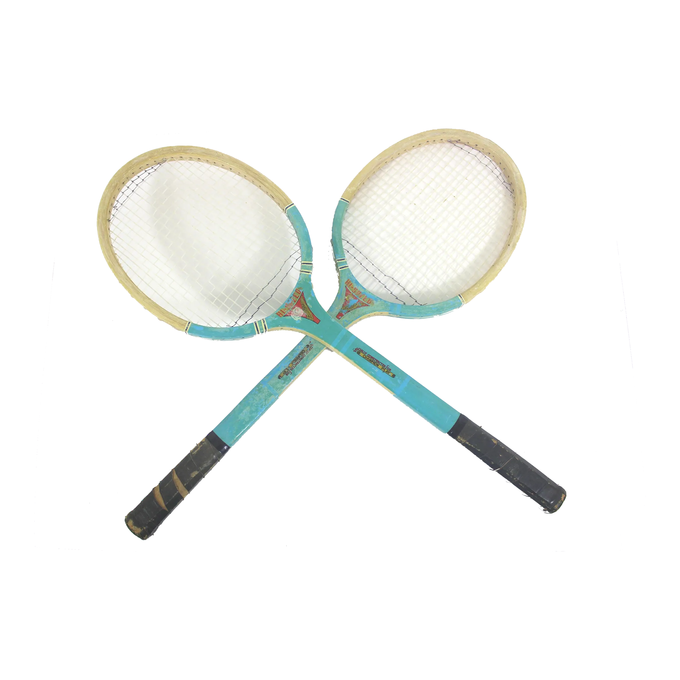 Curated Pair of Vintage Tennis Rackets for Designer Decorating Wood ...