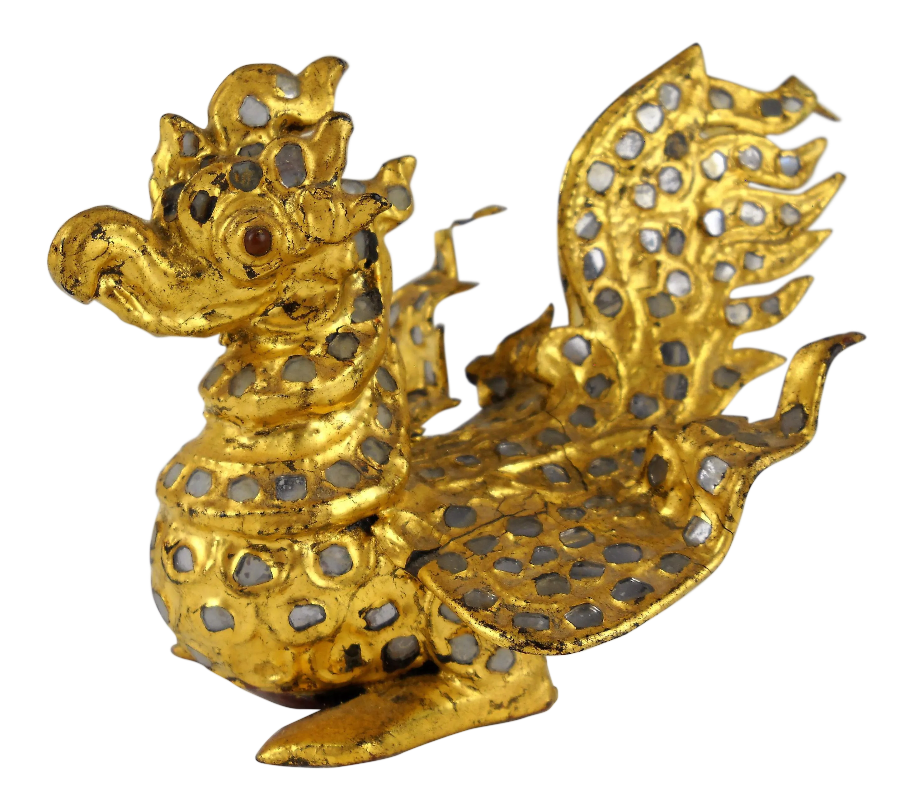 Burmese Mirrored Gilt Hintha Bird Figure | Chairish
