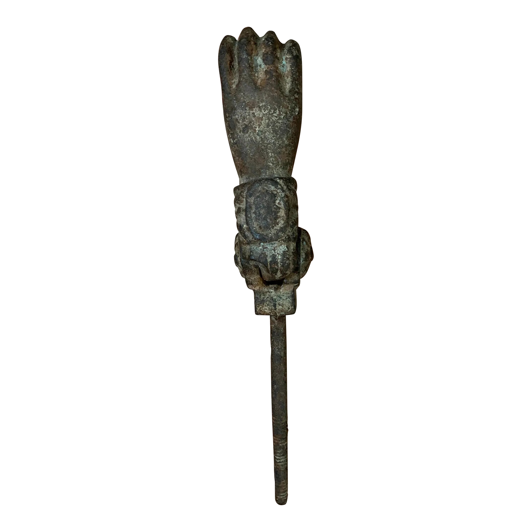 Antique Mid 19th Century French Victorian Cast Iron Hand Knocker | Chairish
