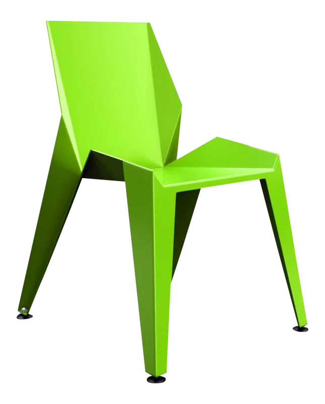 Origami Inspired Edge Green Chair | Indoor & Outdoor Chair | Chairish