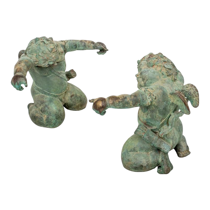 Bronze Winged Cherub Side Table Base Chairish
