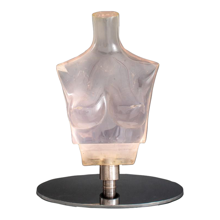 Lucite Female Bust on Chrome Stand, 1970s | Chairish