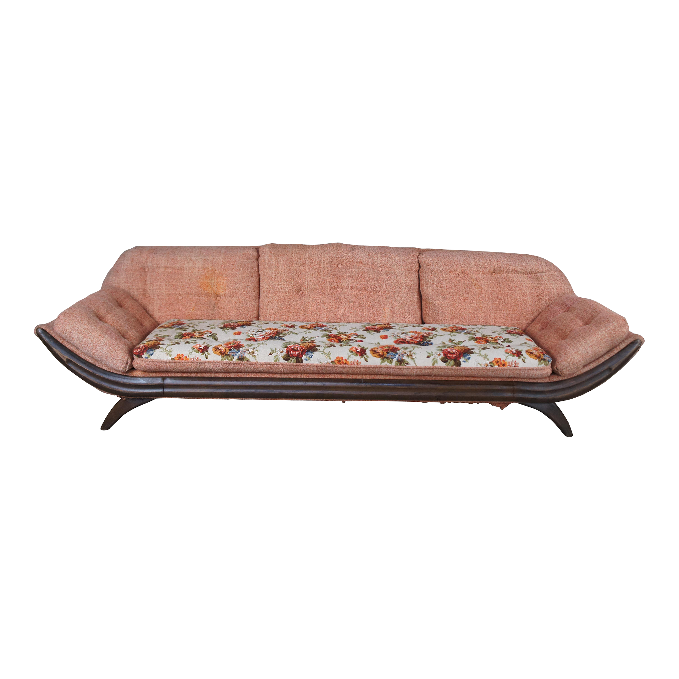 Adrian Pearsall Mid Century Modern Atomic Walnut Gondola Sofa | Chairish