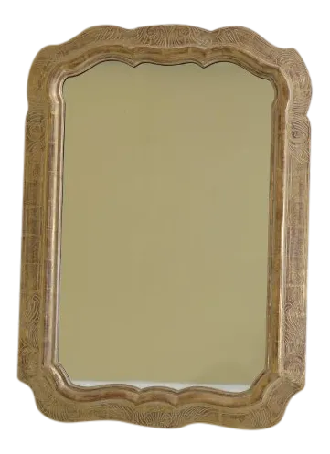 1990s Gold Wash Finish Decorative Mirror | Chairish