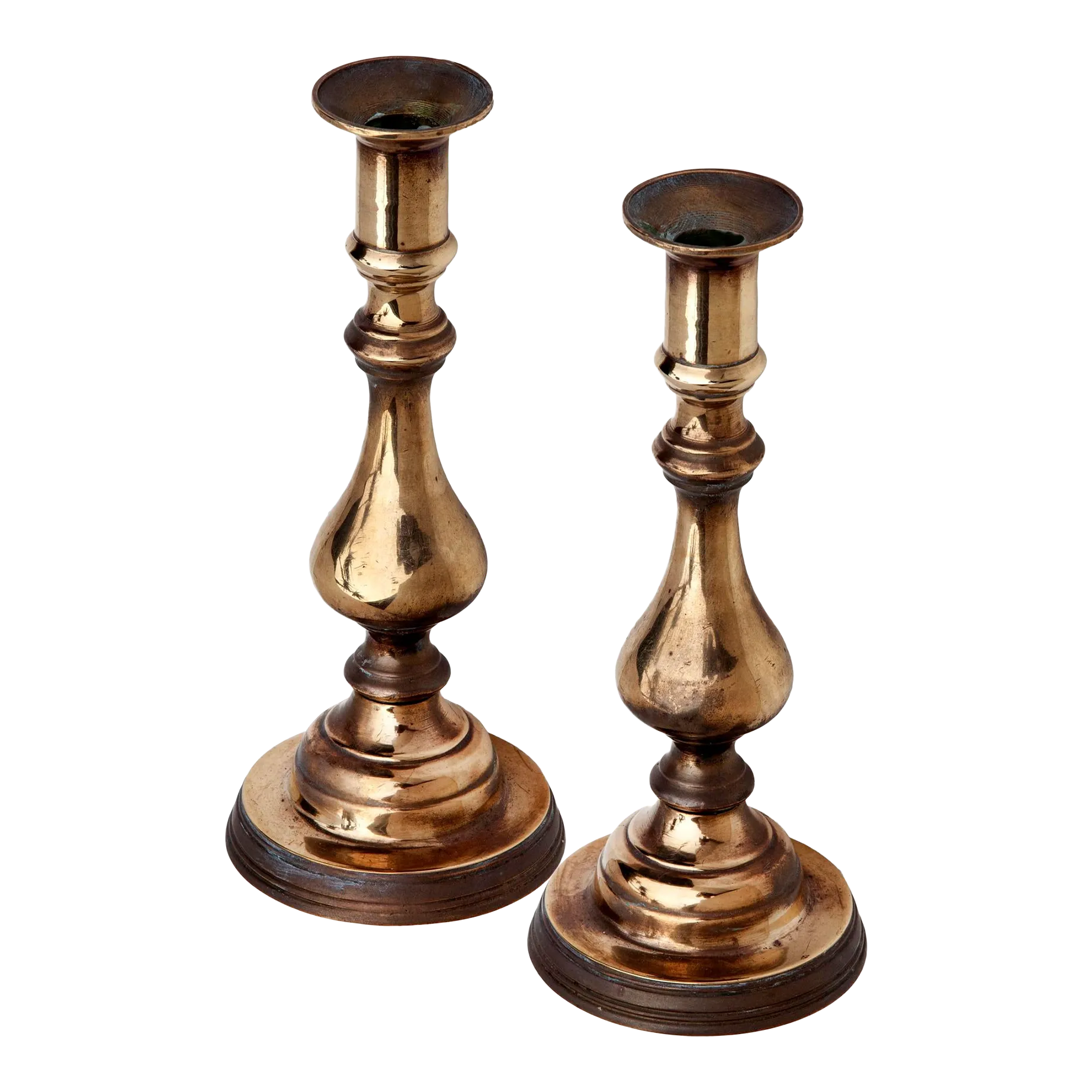 Vintage Curvy Candlesticks Pair | Chairish