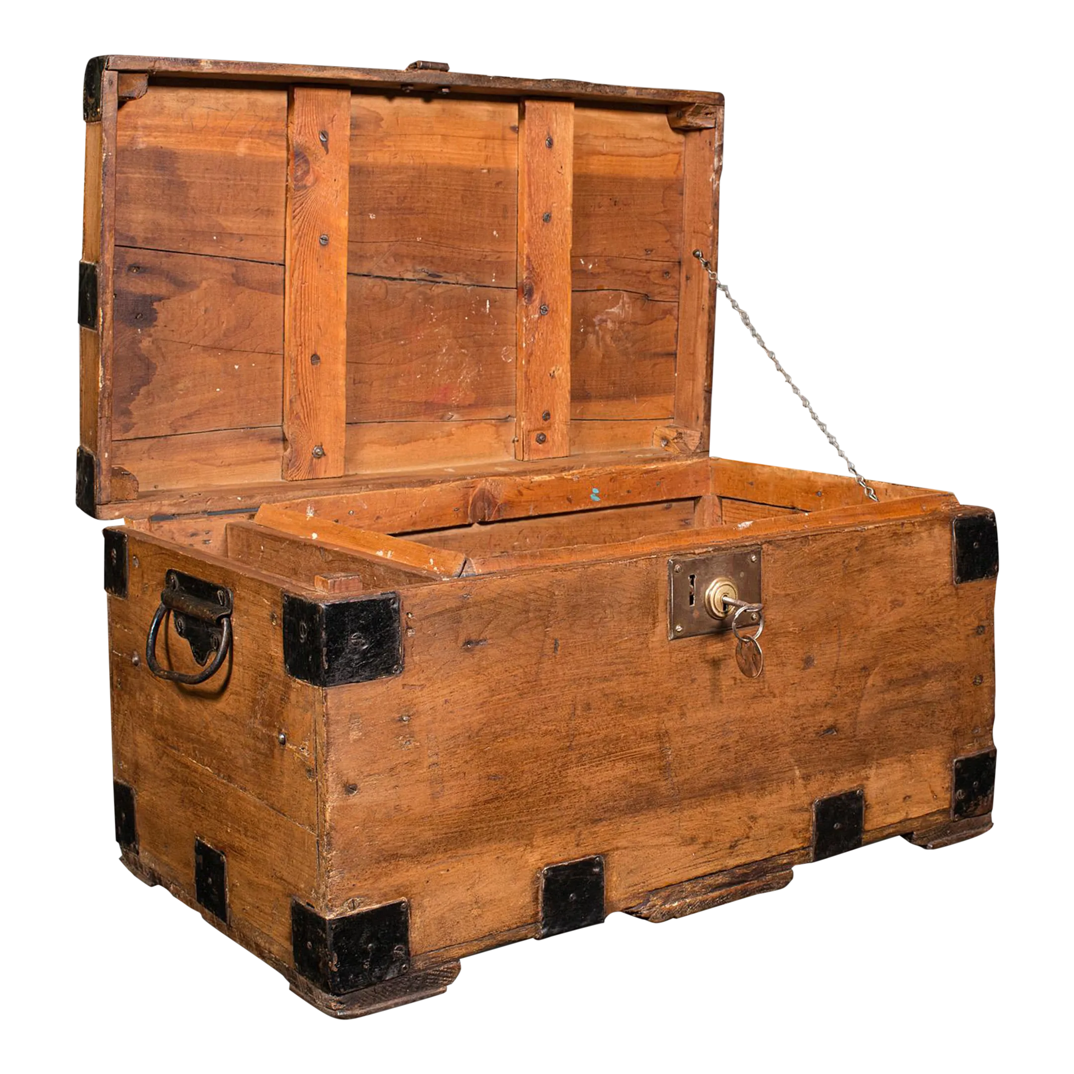 1870s Antique Victorian English Pine Carpenter's Chest | Chairish