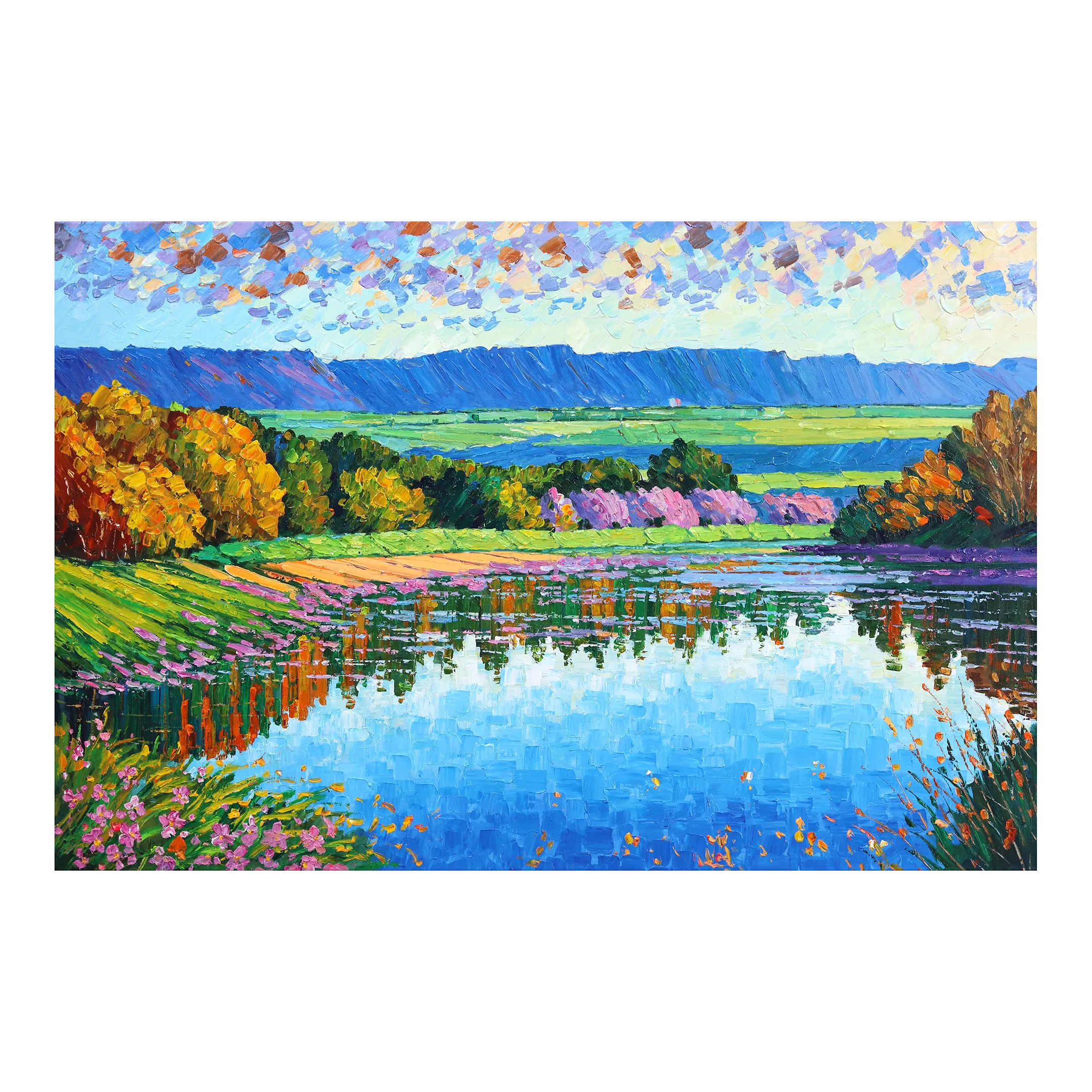 Original Colorful Landscape Impressionist "Reflections" Original Artwork by Katharina Husslein ...