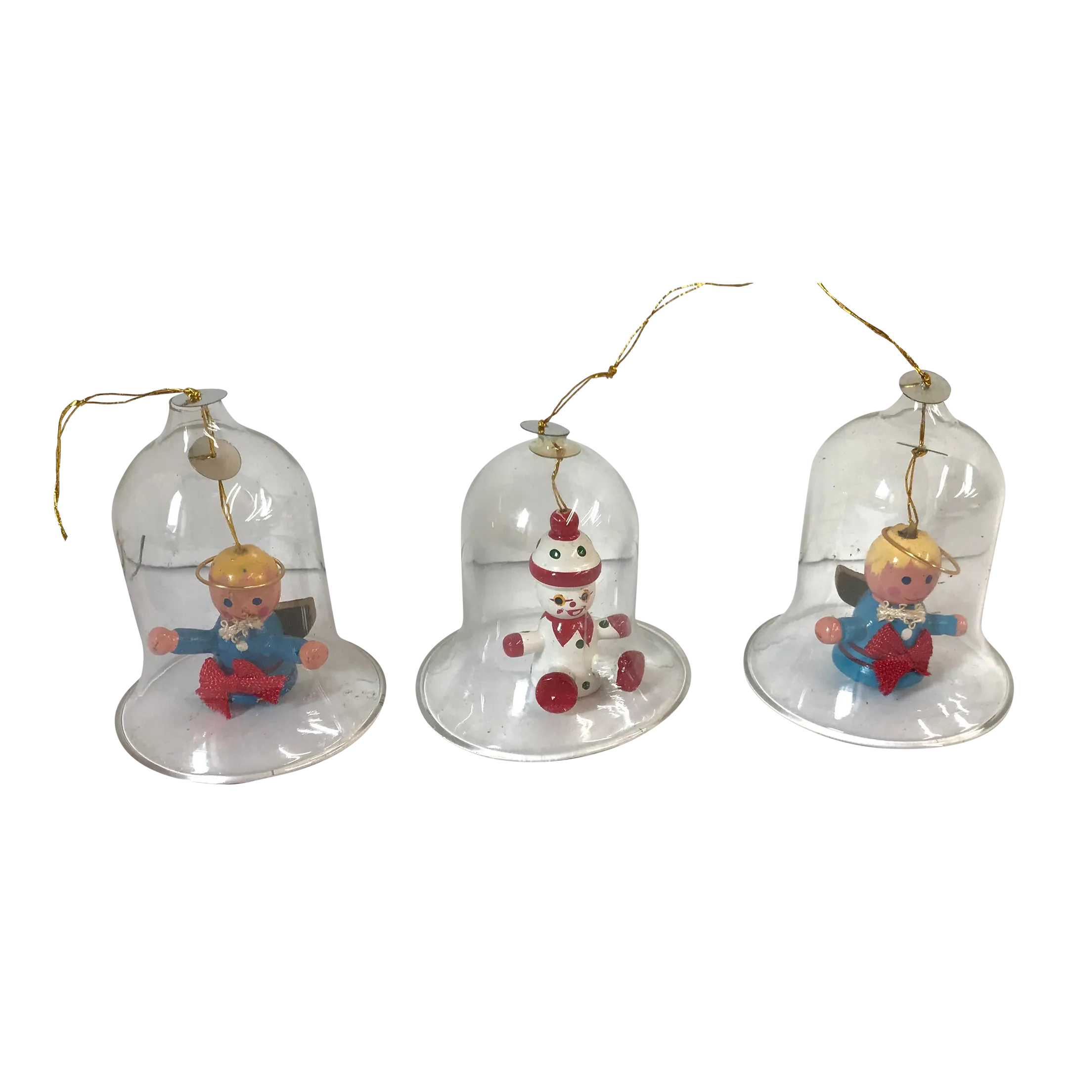 Vintage Glass Bell Ornaments - Set of 3 | Chairish