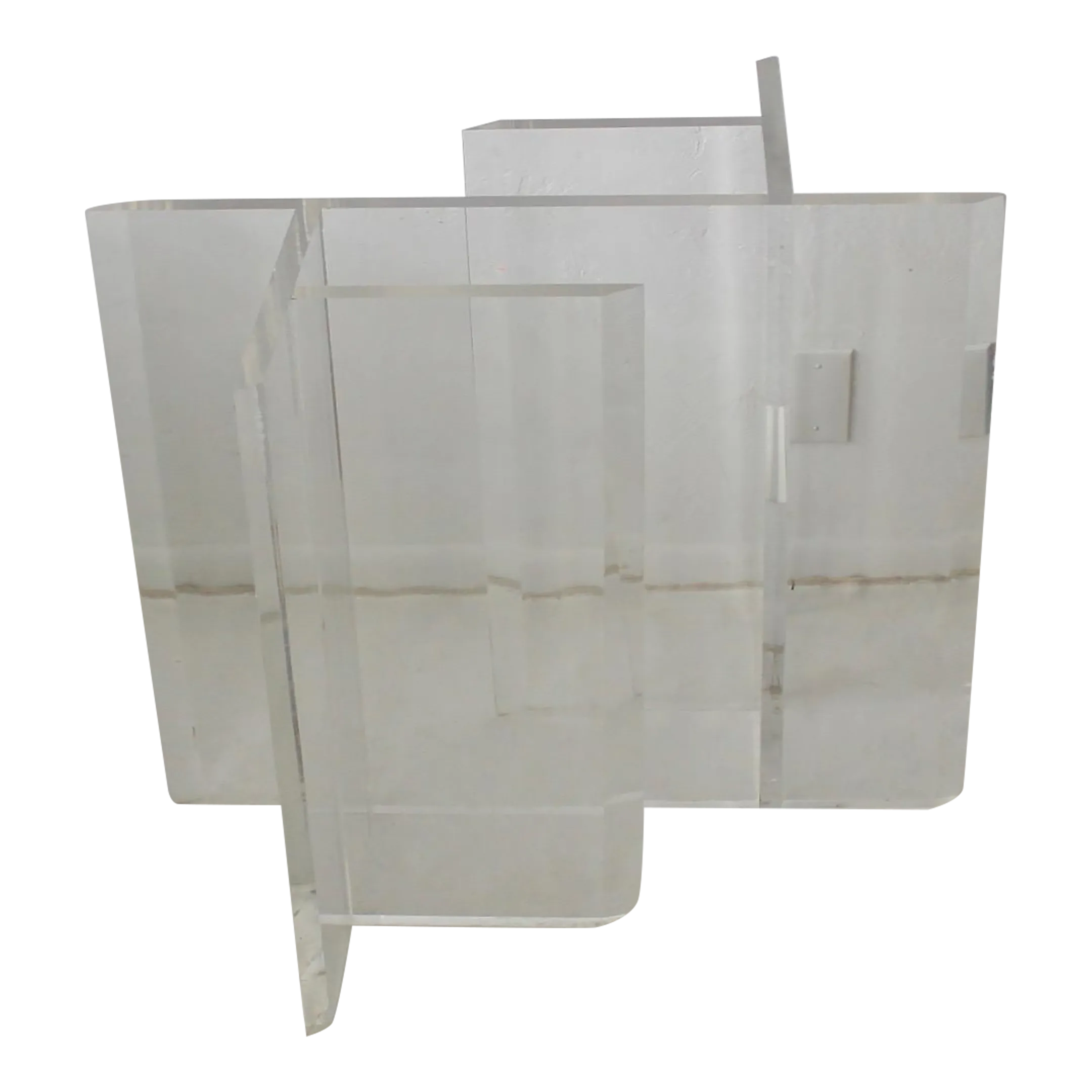 Les Prismatique Style Lucite Geometric Labyrinth Dining Table Base ...