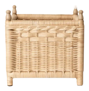 Wicker Box Planter in Tan, Mini | Chairish