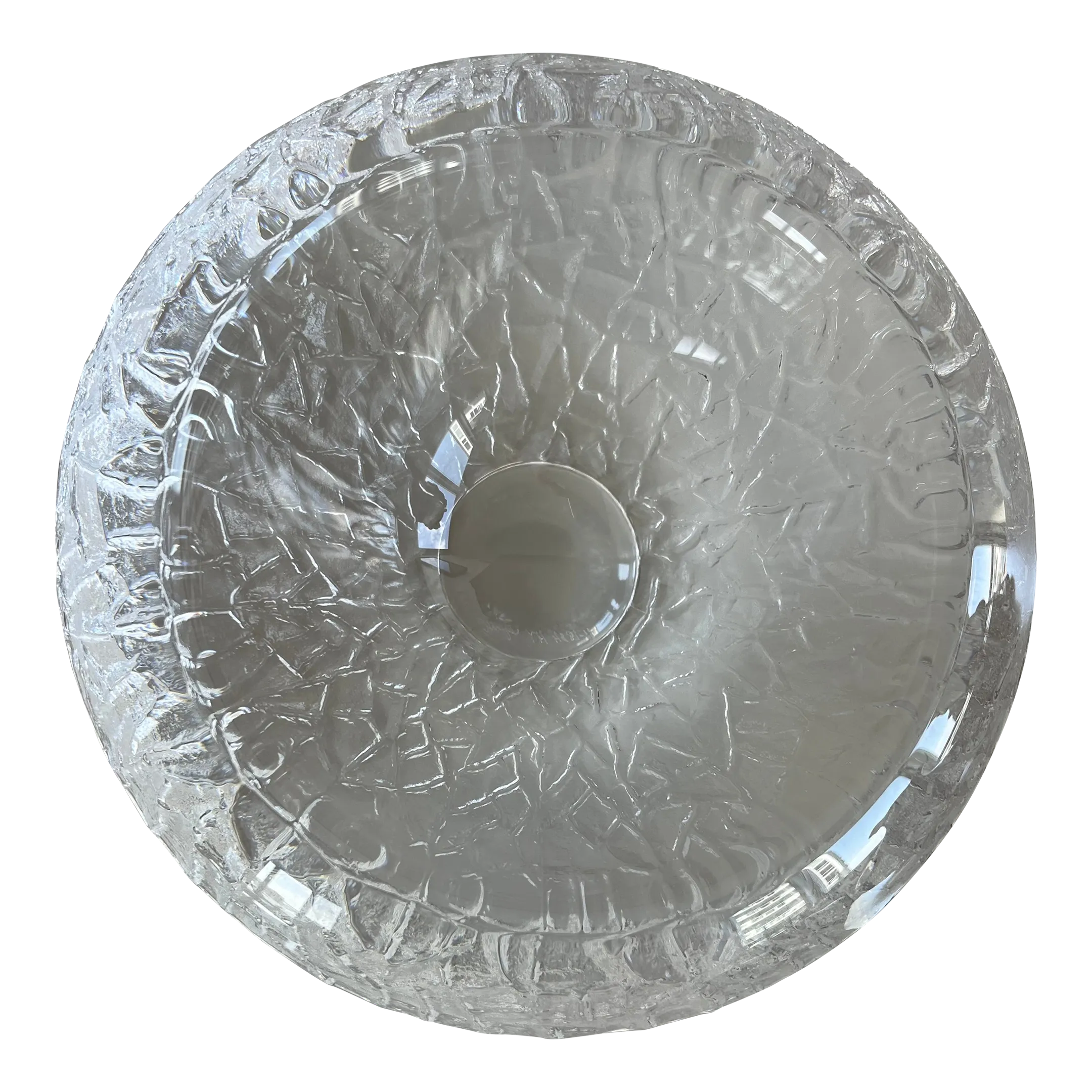 1990s Orrefors Crystal Bowl, Rock Pattern | Chairish