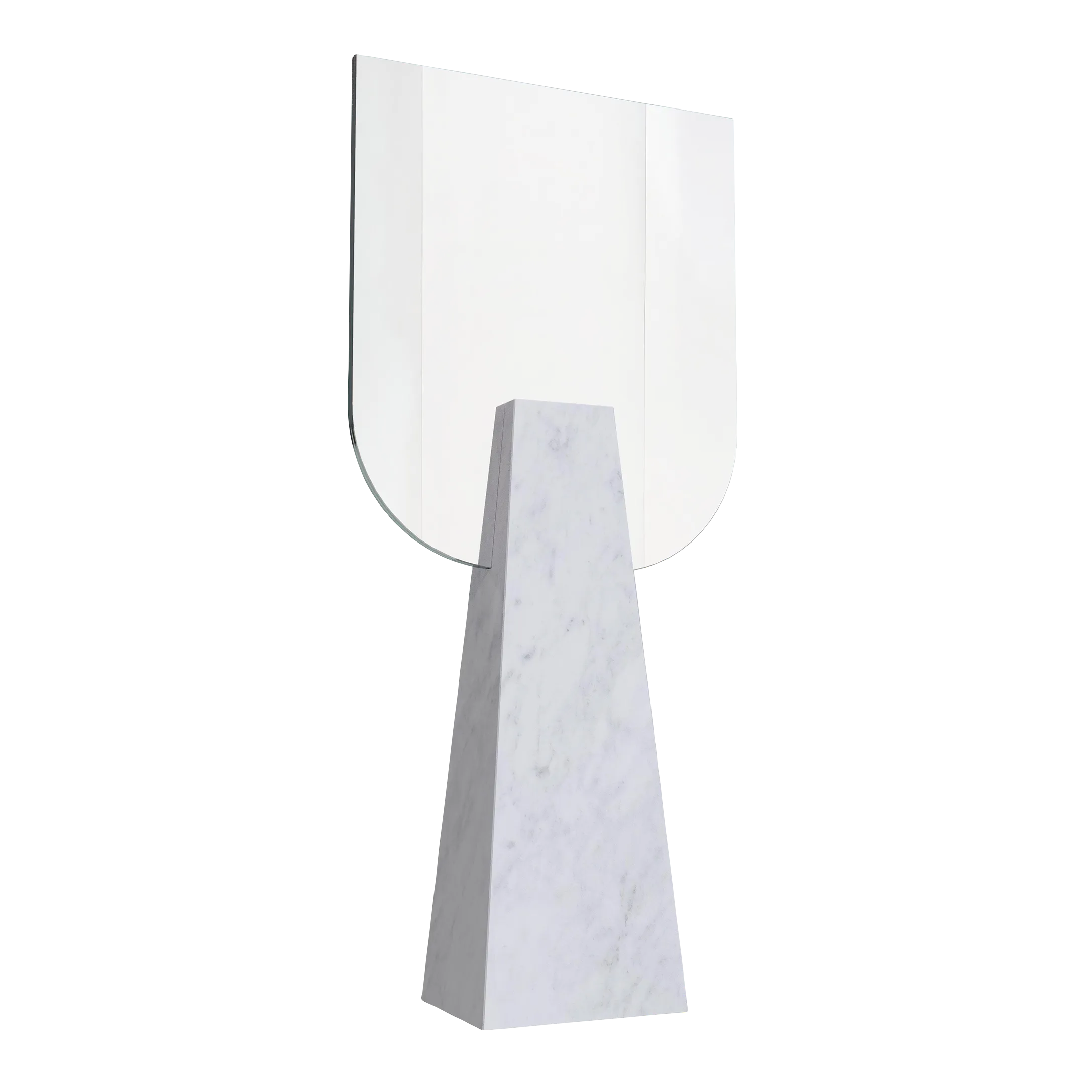 "Ophelia" Contemporary Carrara Marble Table Mirror | Chairish
