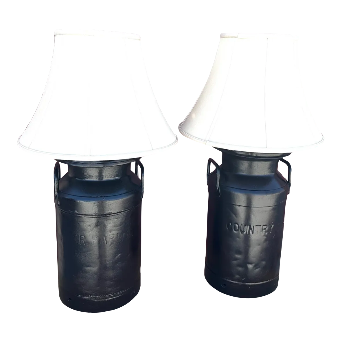 Vintage Milk Can Table Lamps-A Pair | Chairish