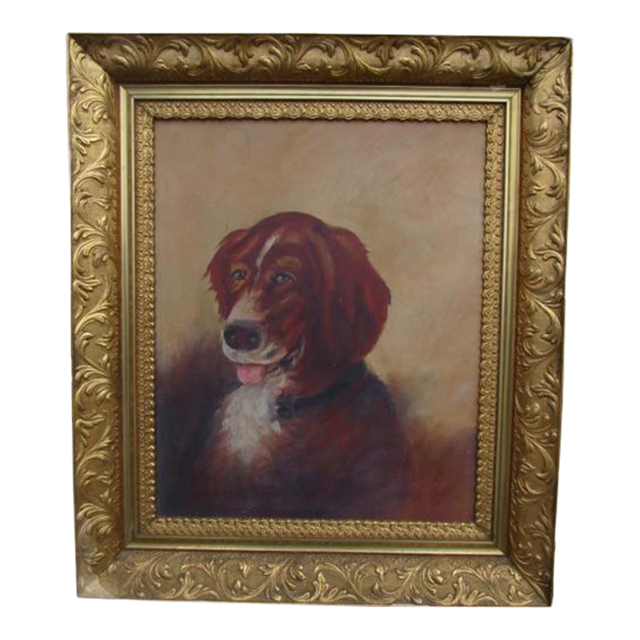 19th Century English Dog Painting | Chairish