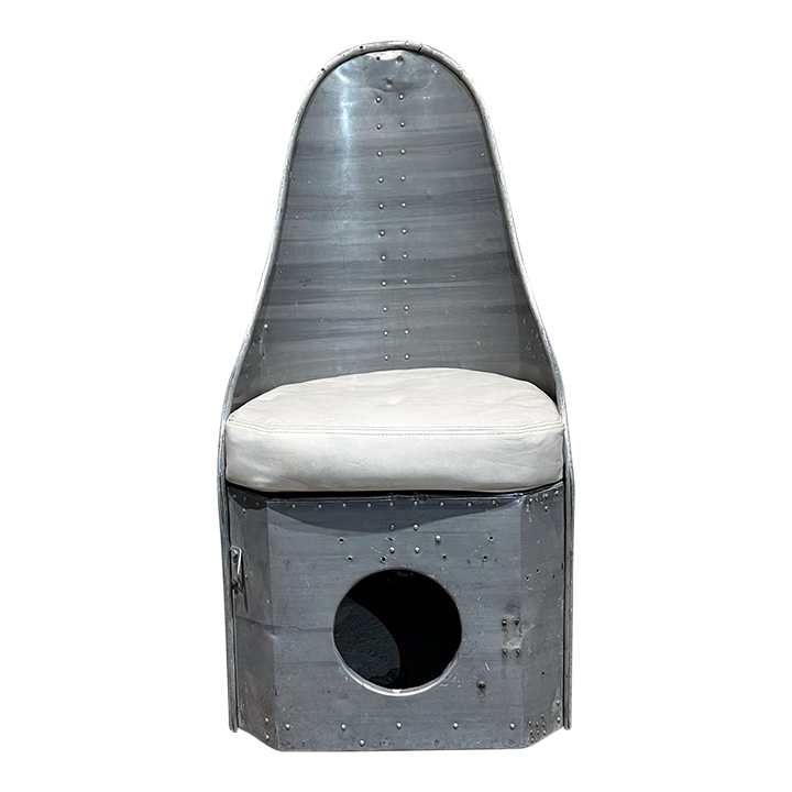 1940s Aircraft Seat Aluminum and Leather Genuine Aviation Chair | Chairish