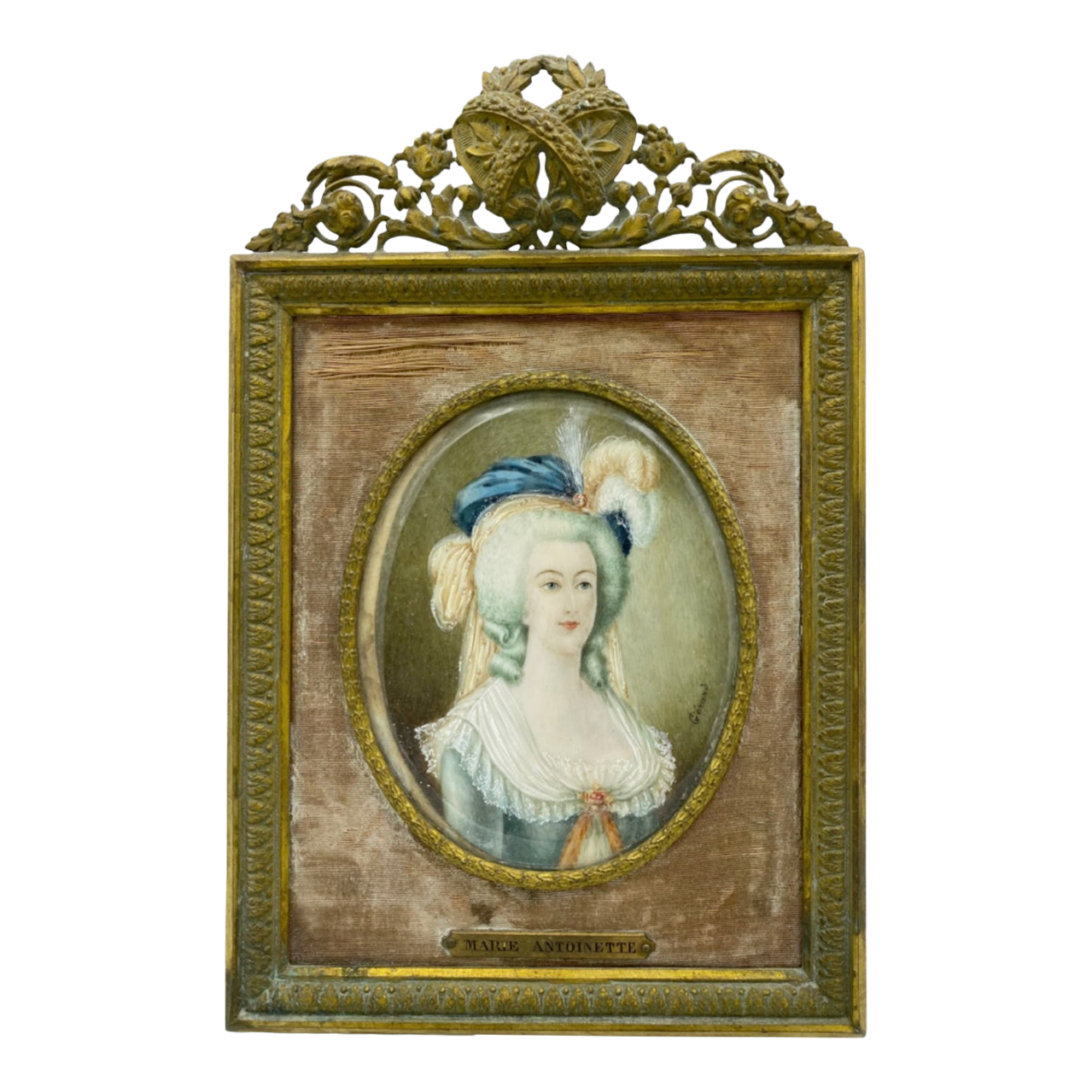 Antique Marie Antoinette Miniature Portrait by Gerard French Gilt ...