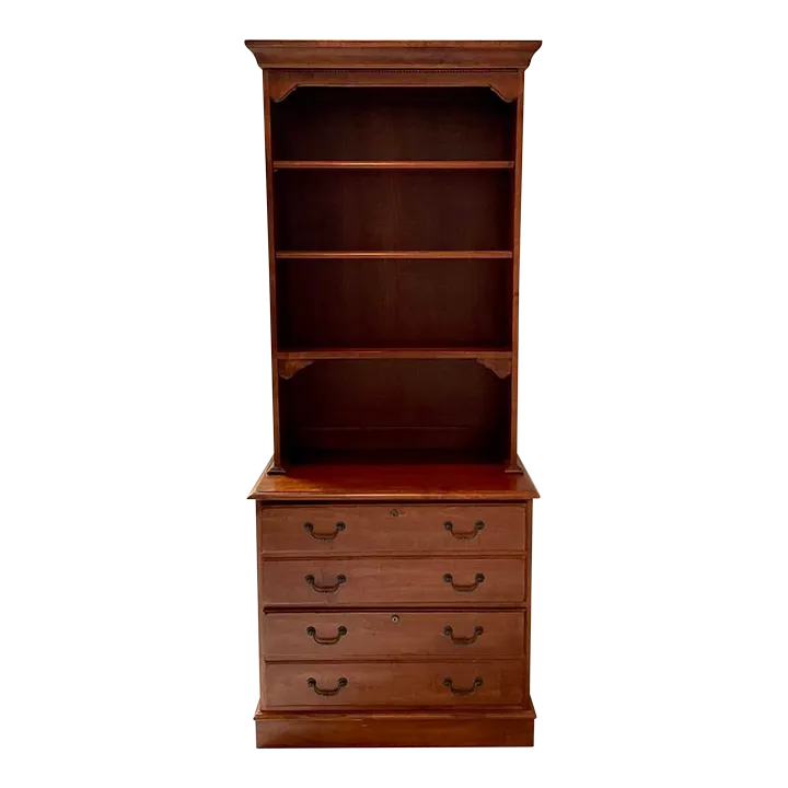 Ethan Allen Two Drawer Bookcase and Desktop | Chairish