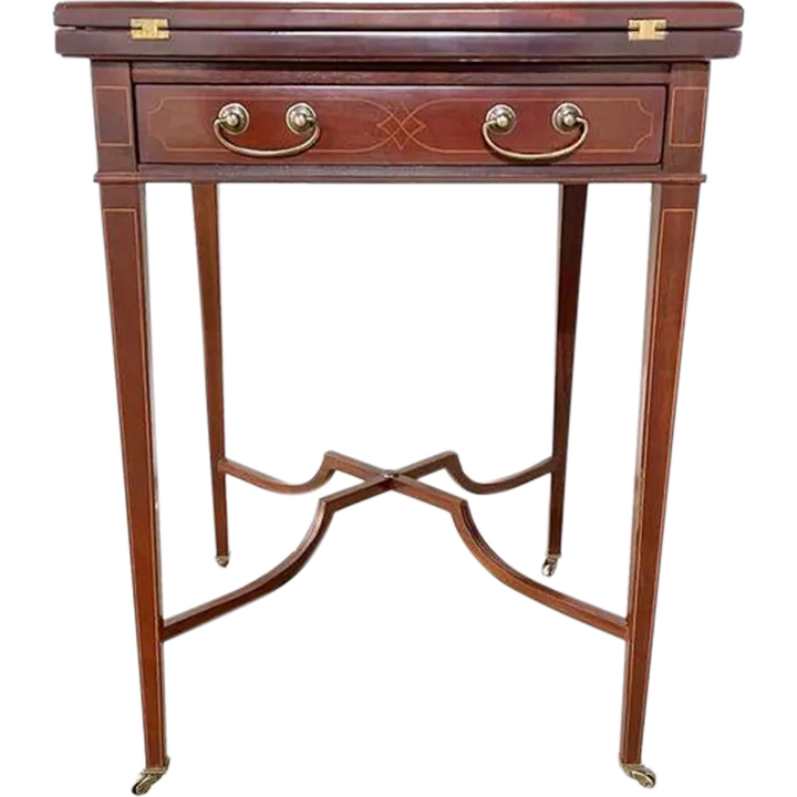 Vintage Baker Folding Game & Side Table | Chairish