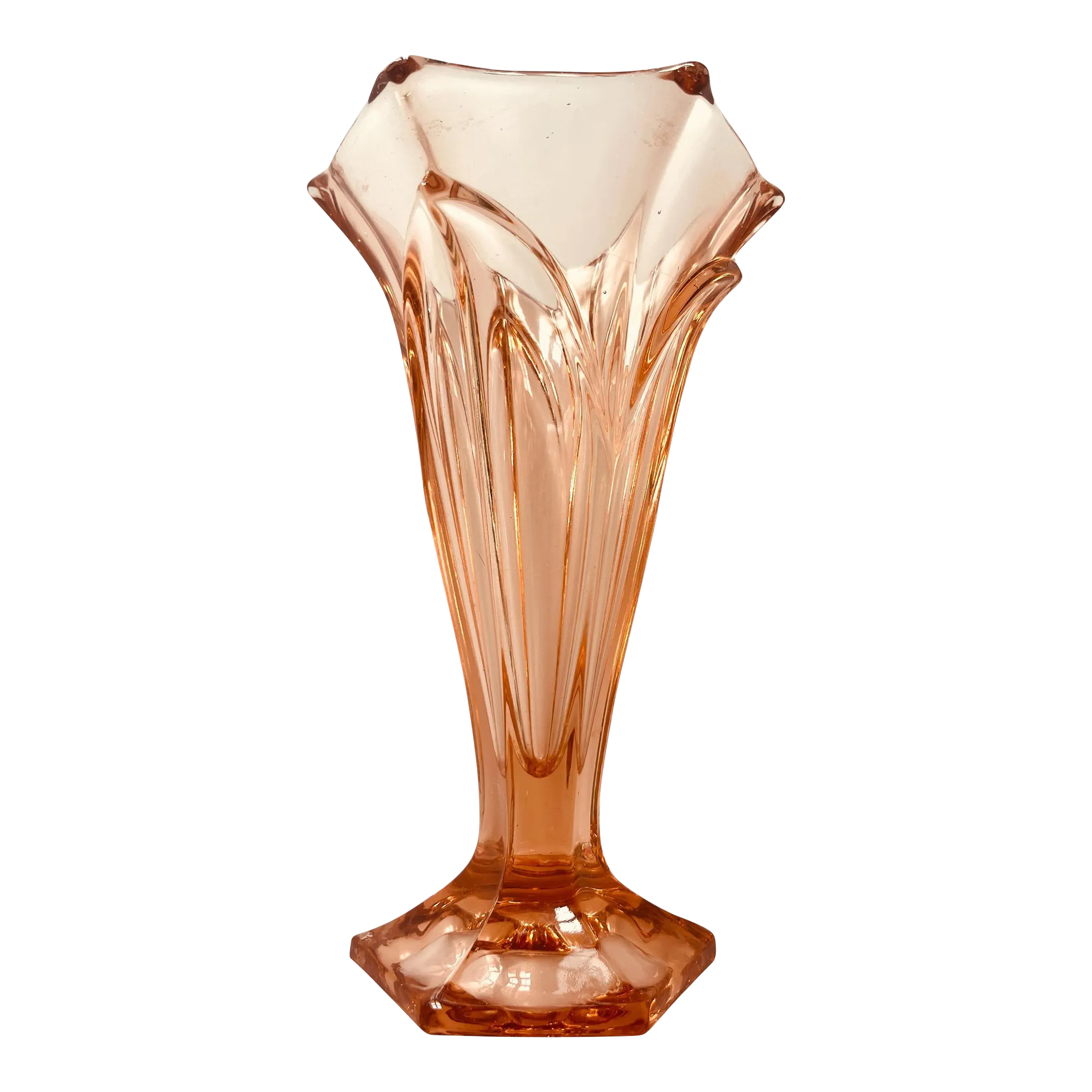 1920s Pink Art Deco Glass Vase Chairish