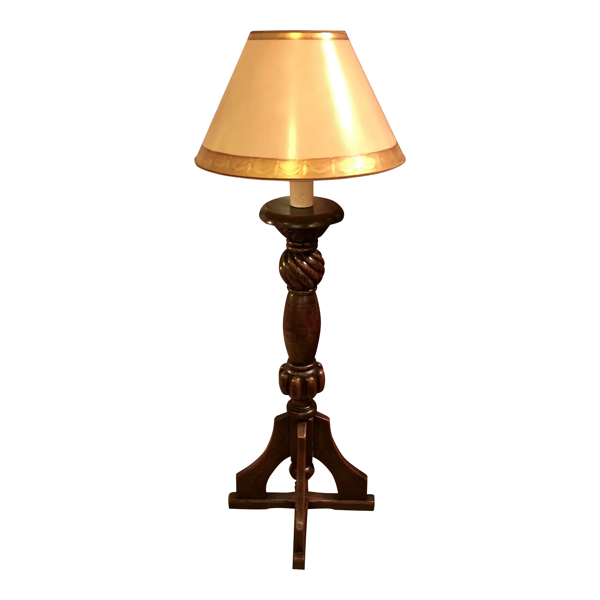 Vintage Spanish Colonial Rustic Wood Floor Lamp | Chairish