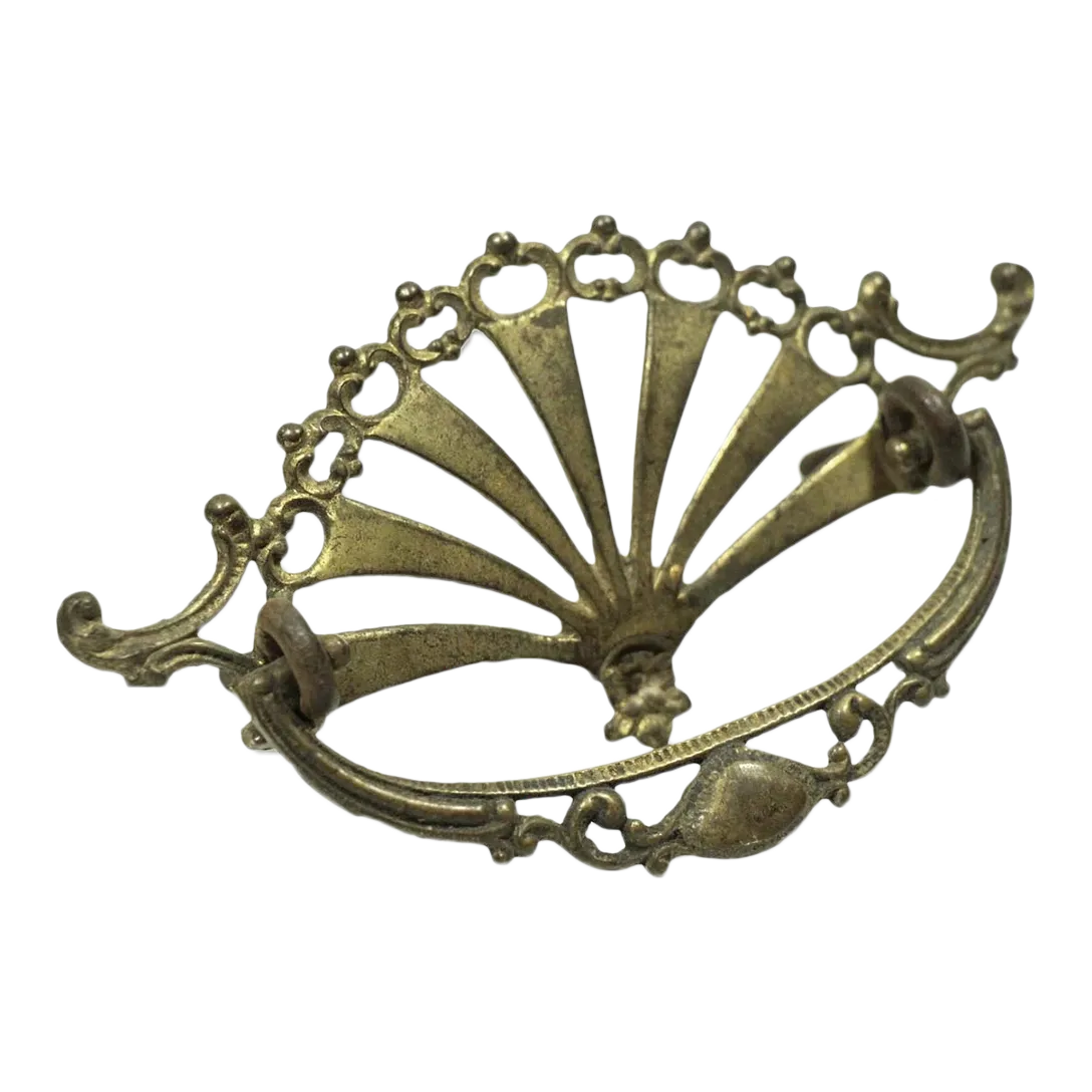 Victorian Brass Cut Out Drawer Bail Pull | Chairish