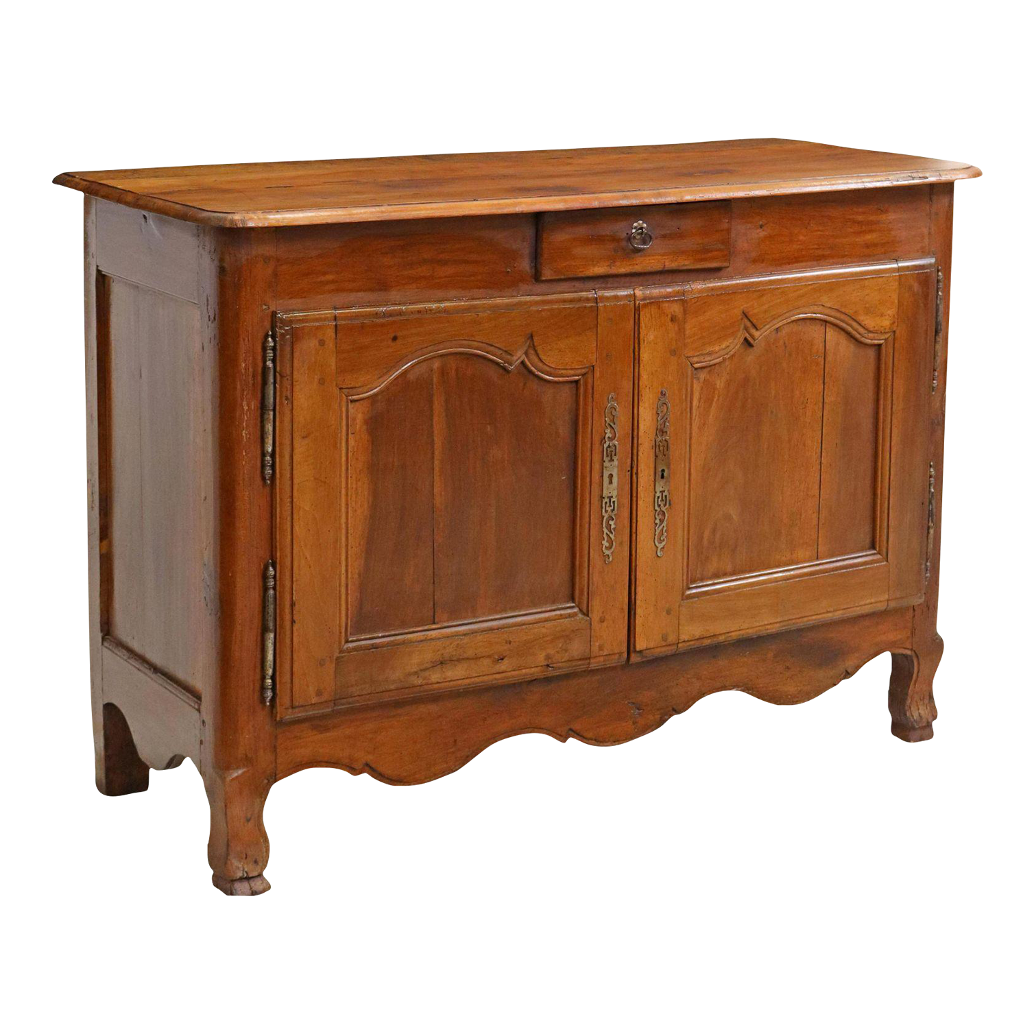 Antique French Provincial Fruitwood & Walnut Sideboard | Chairish