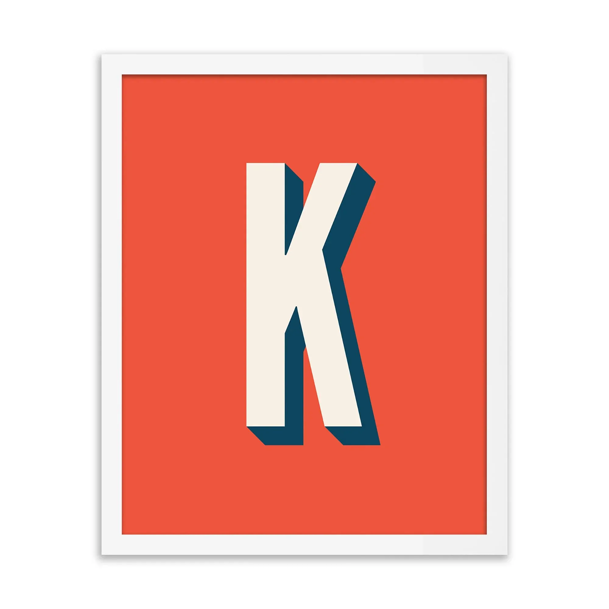 Alphabet Series in Red, Letter K by Pencil & Paper in White Frame, XS ...