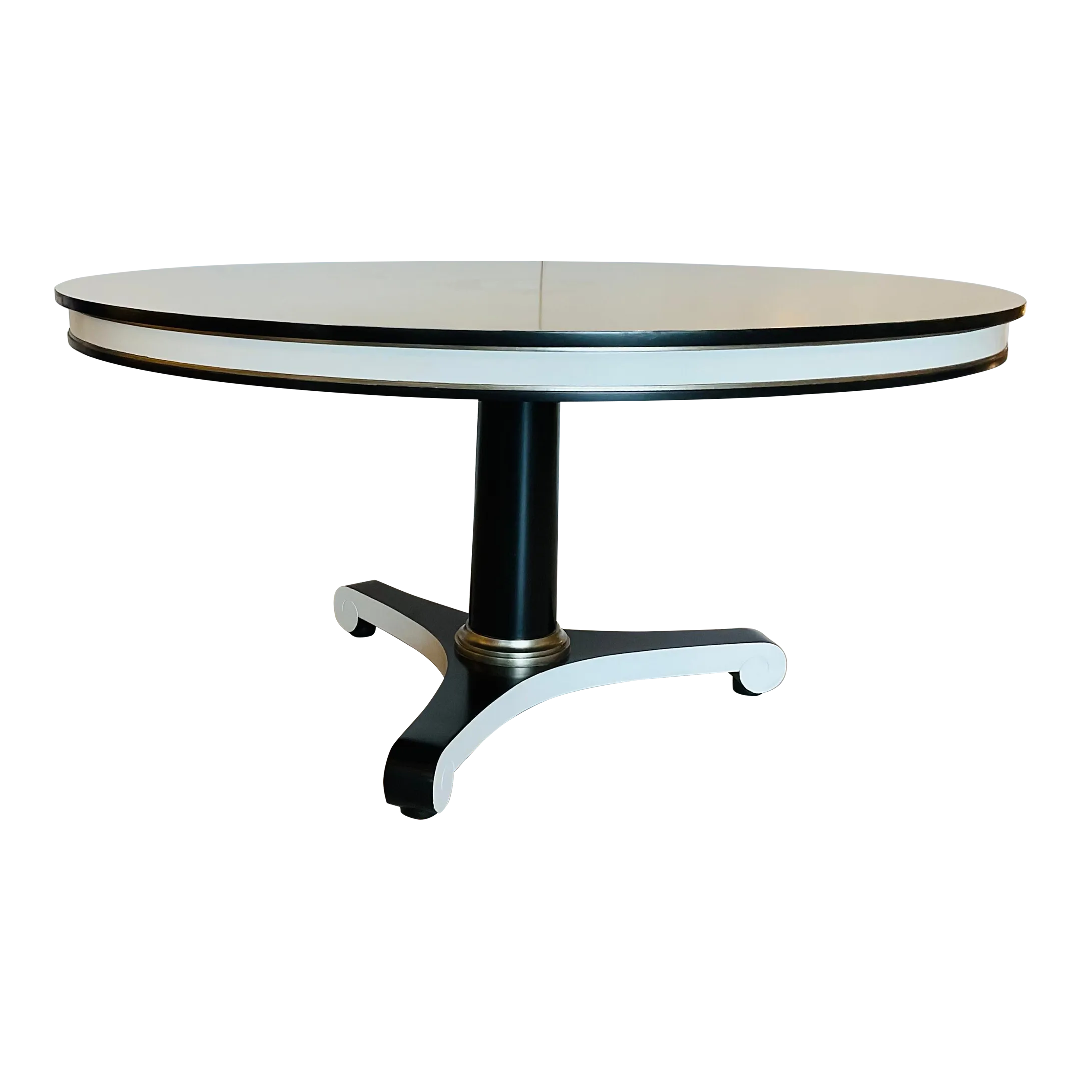 Jonathan Charles Modern Biedermeier Style Black and White Wood ...