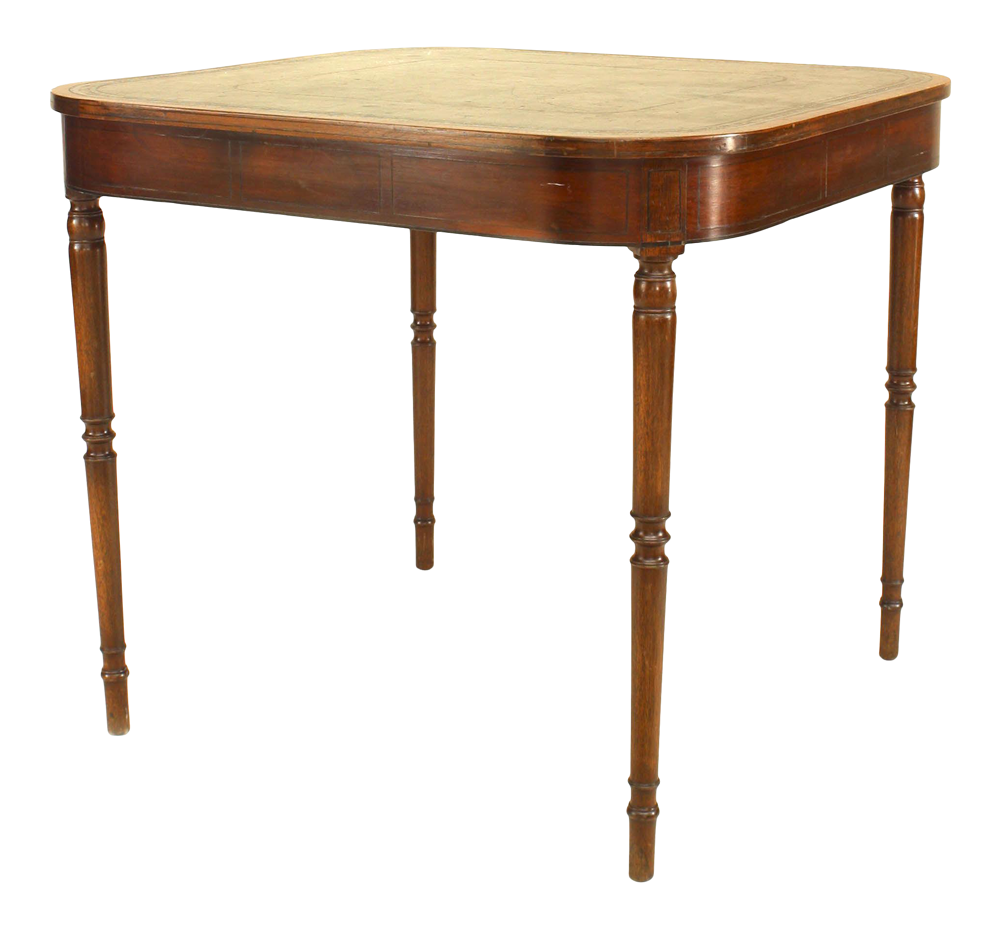 English Sheraton Mahogany Game Table | Chairish