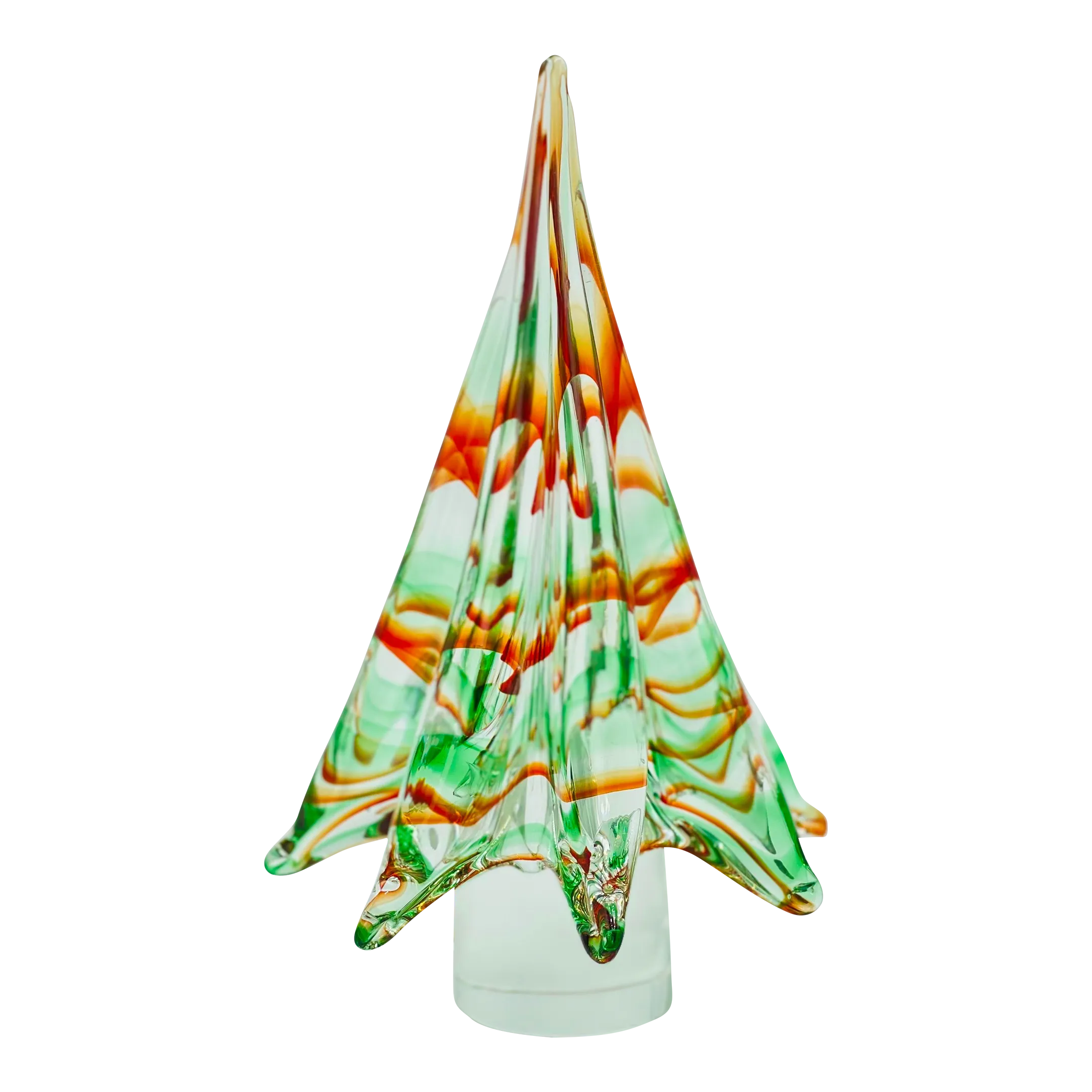 Vintage Mid 20th Century Red and Green Murano Christmas Tree | Chairish