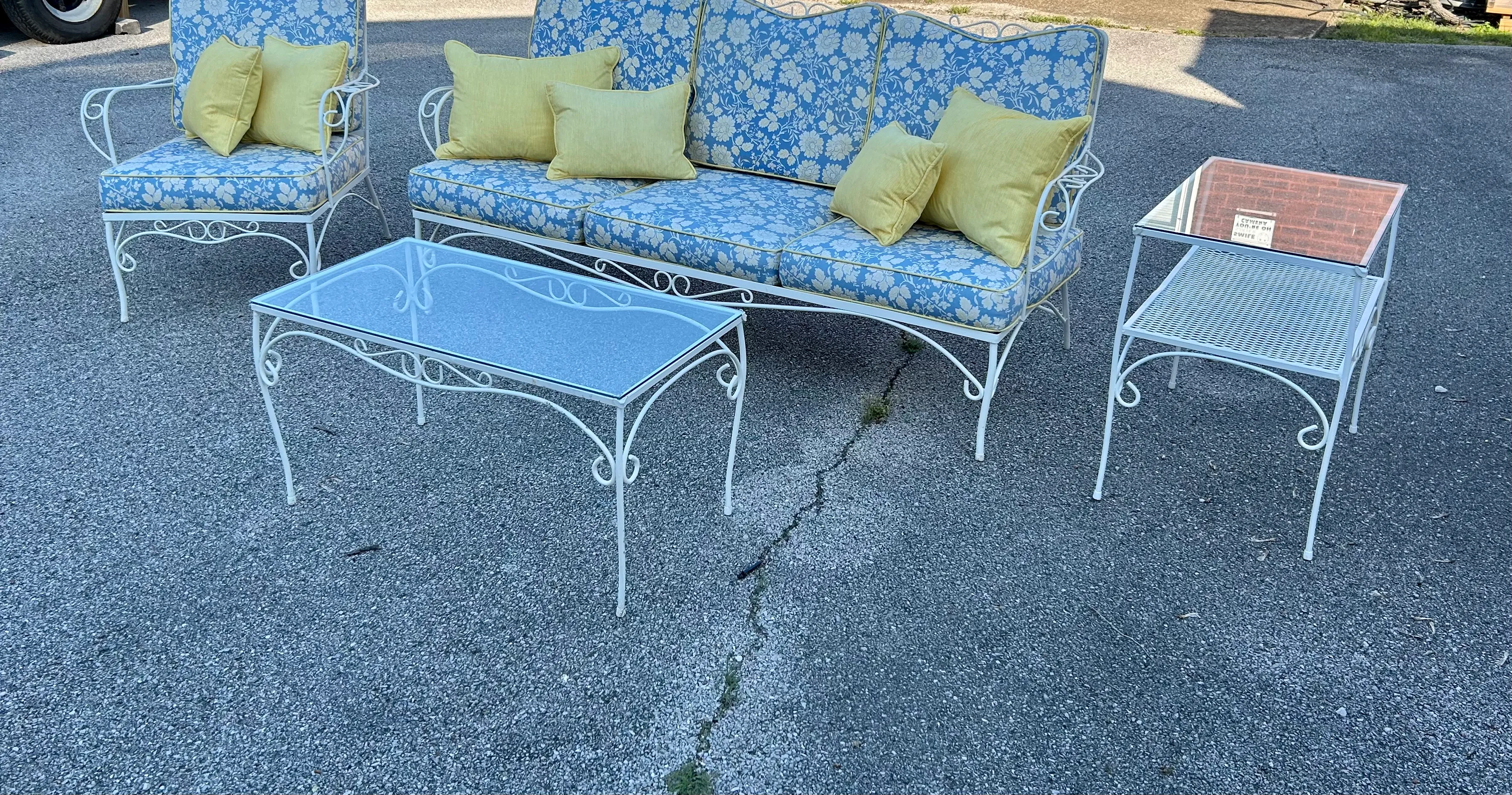 Antique wrought iron patio furniture cushions store
