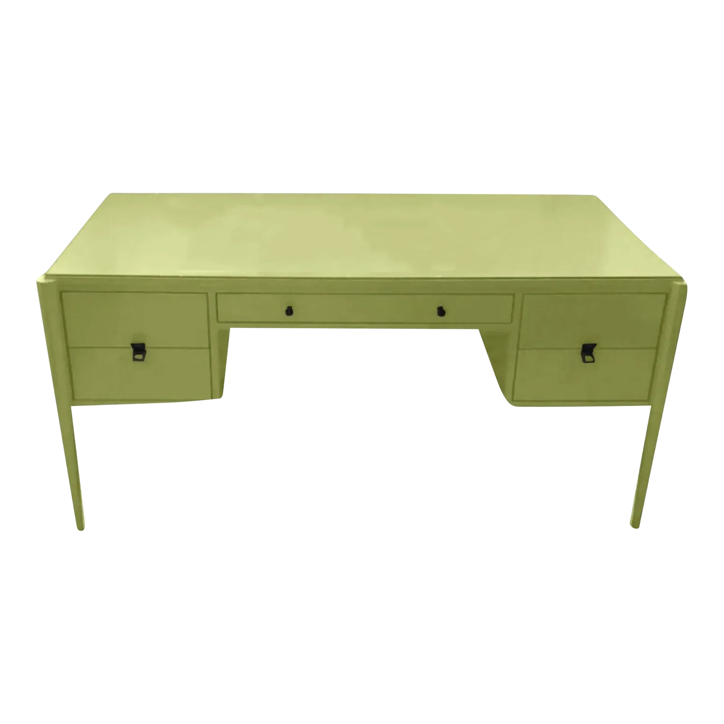 Mid 20th Century Lacquered Green Writing Desk | Chairish