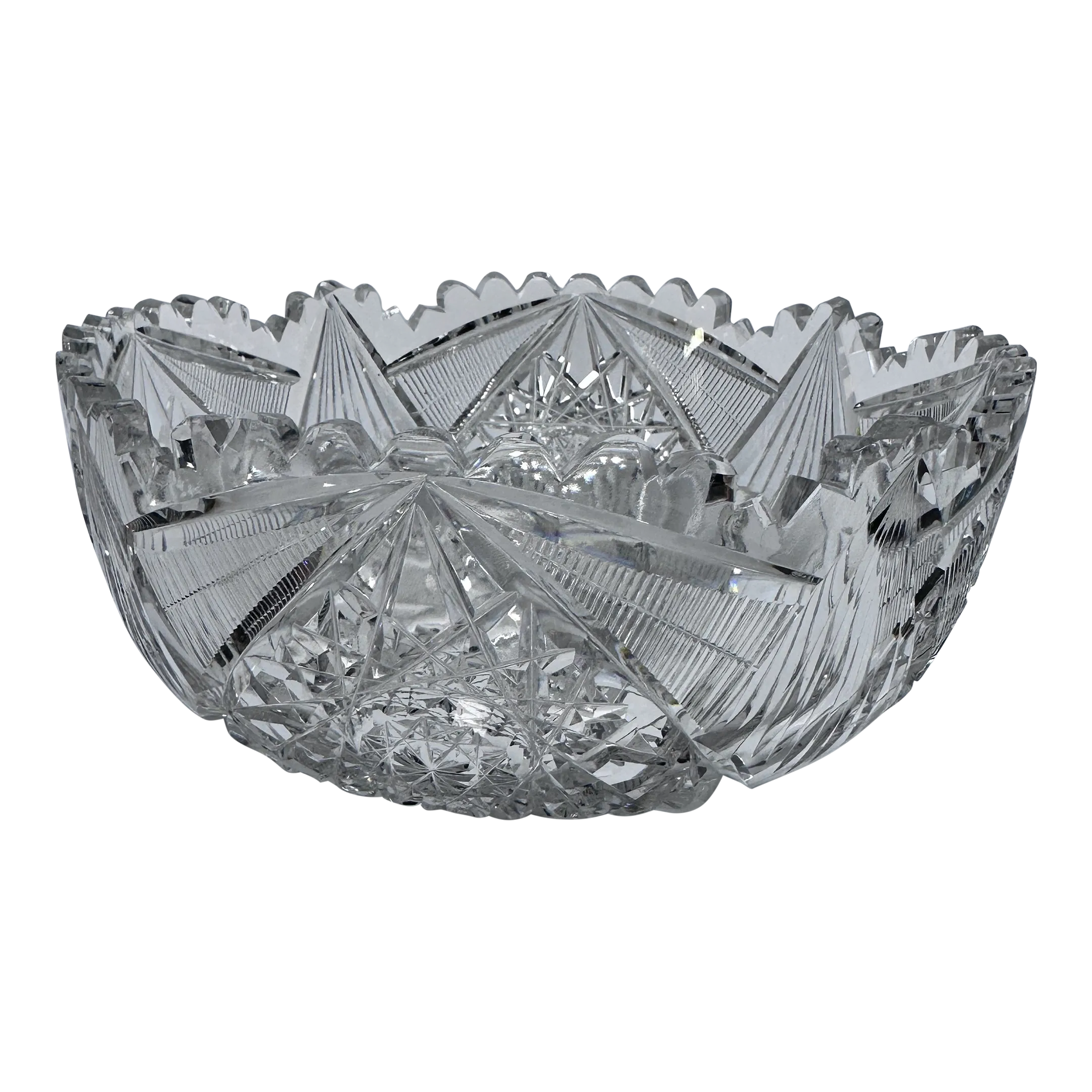 Antique Bergen Crystal Hand Cut Bowl American Brilliant Period Early ...