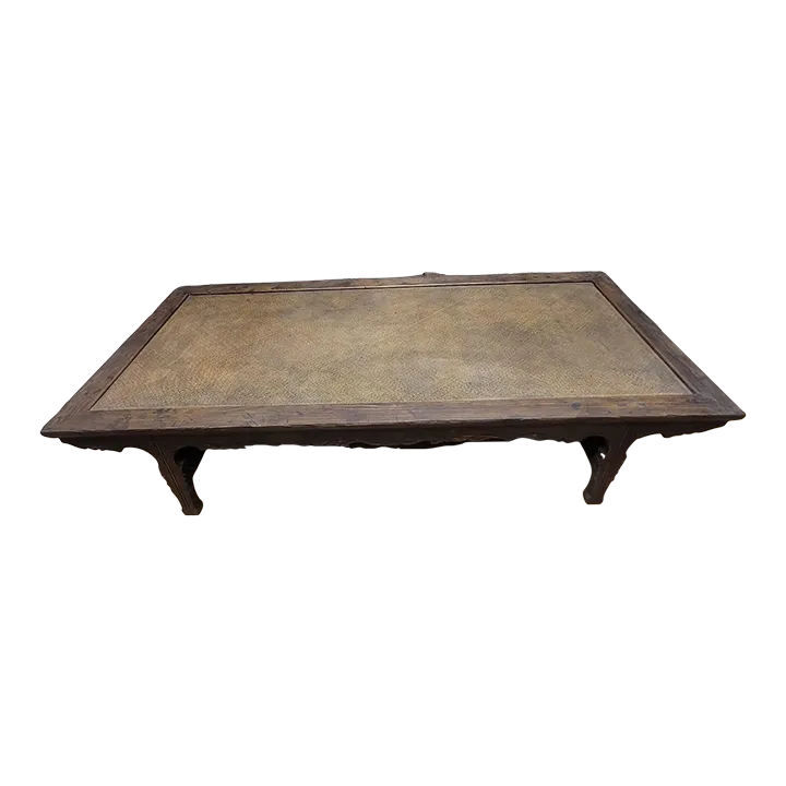 1900s Antique Shanxi Province Ming Dynasty Opium Bed Elm and Rattan ...