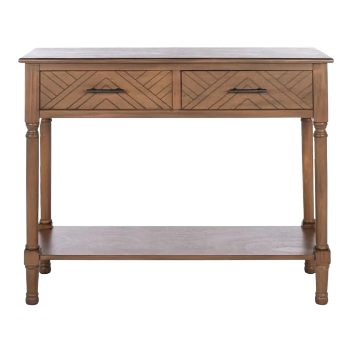Peyton 2 Drawer Console Table - Brown | Chairish