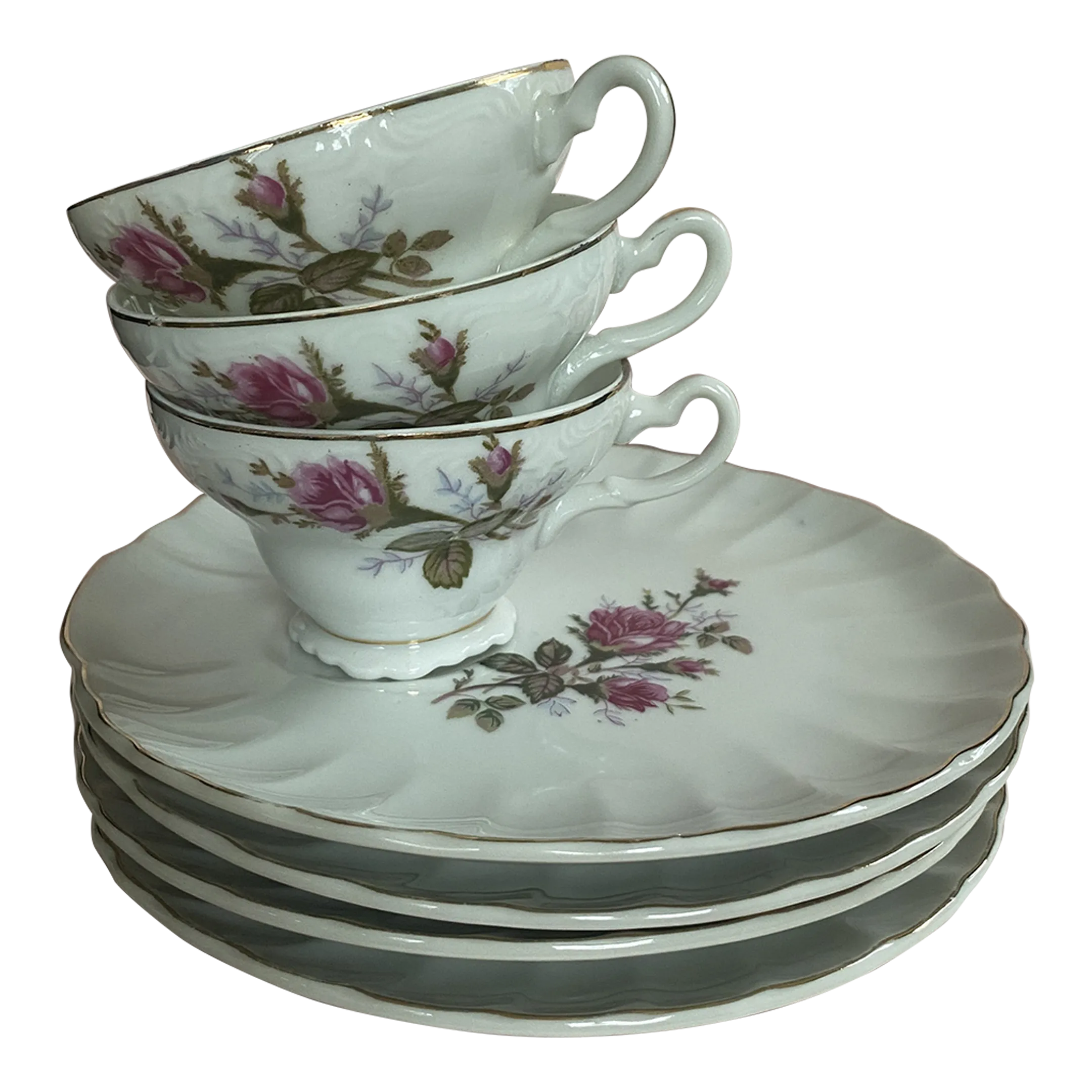 1940’s Rare Royal Rose of Japan Lunch, Snack, Tea Set. Charming Loop ...