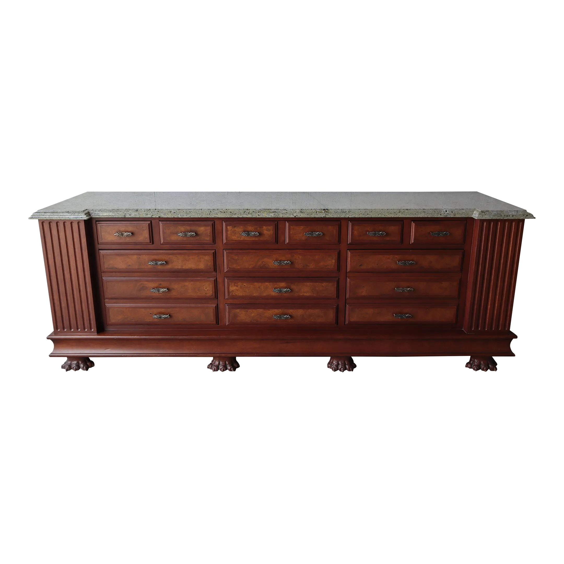 Massive Traditional High End Granite Top Buffet | Chairish