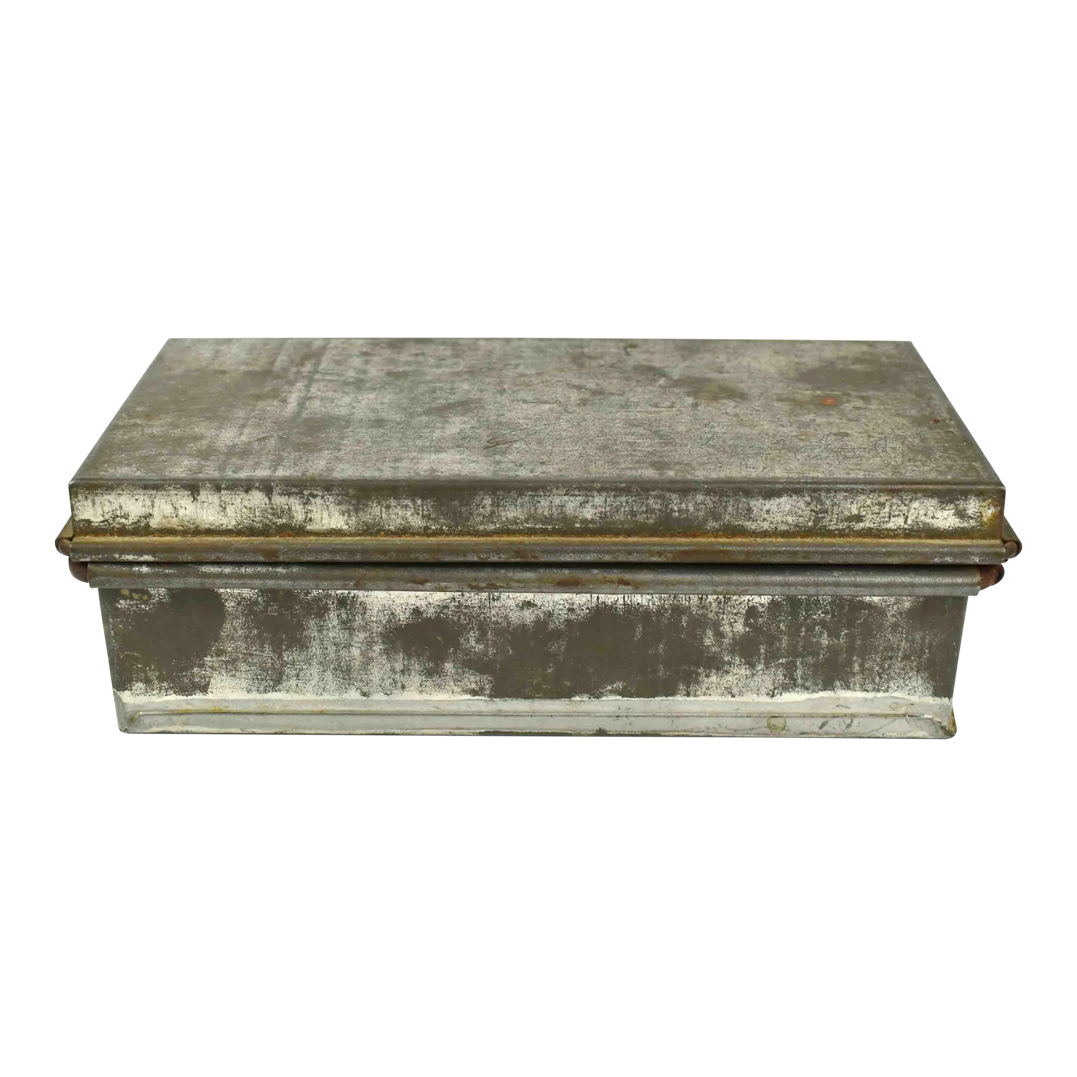 Mid 20th Century Handmade Galvanized Metal Box | Chairish
