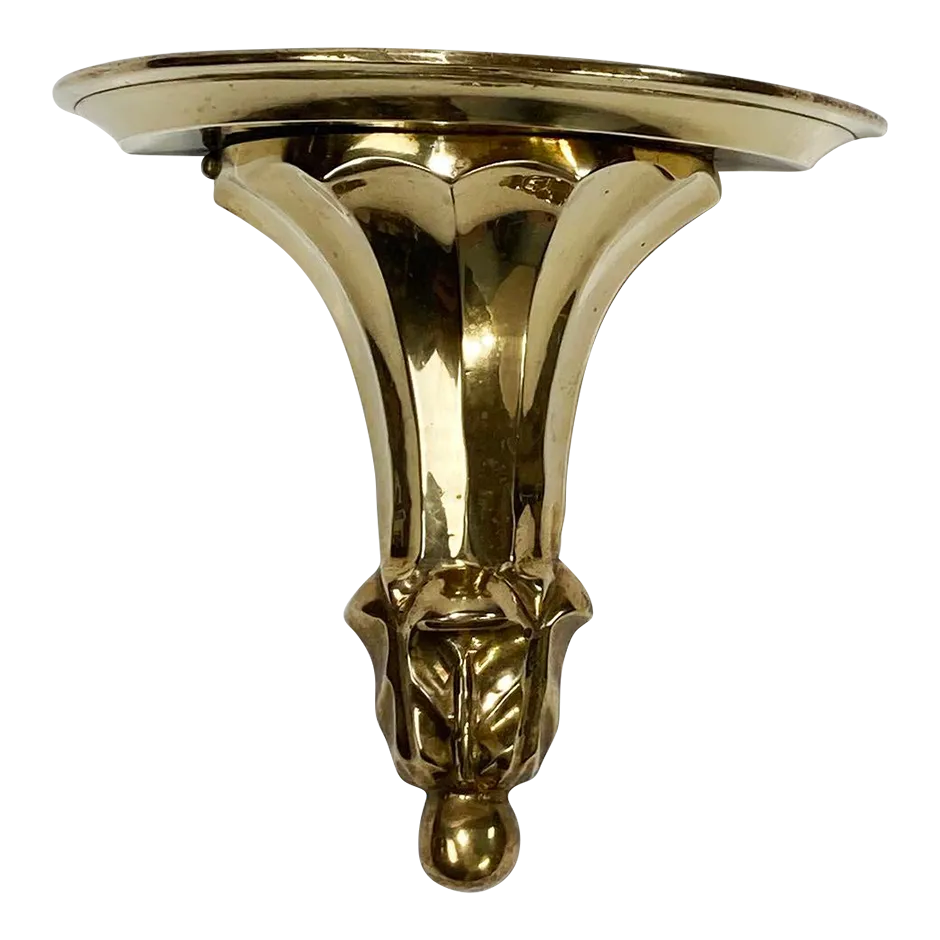 Vintage Brass Wall Shelf | Chairish