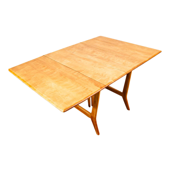 1960s Mid Century Modern Dining Table Solid Maple Gate Leg Drop Heywood ...