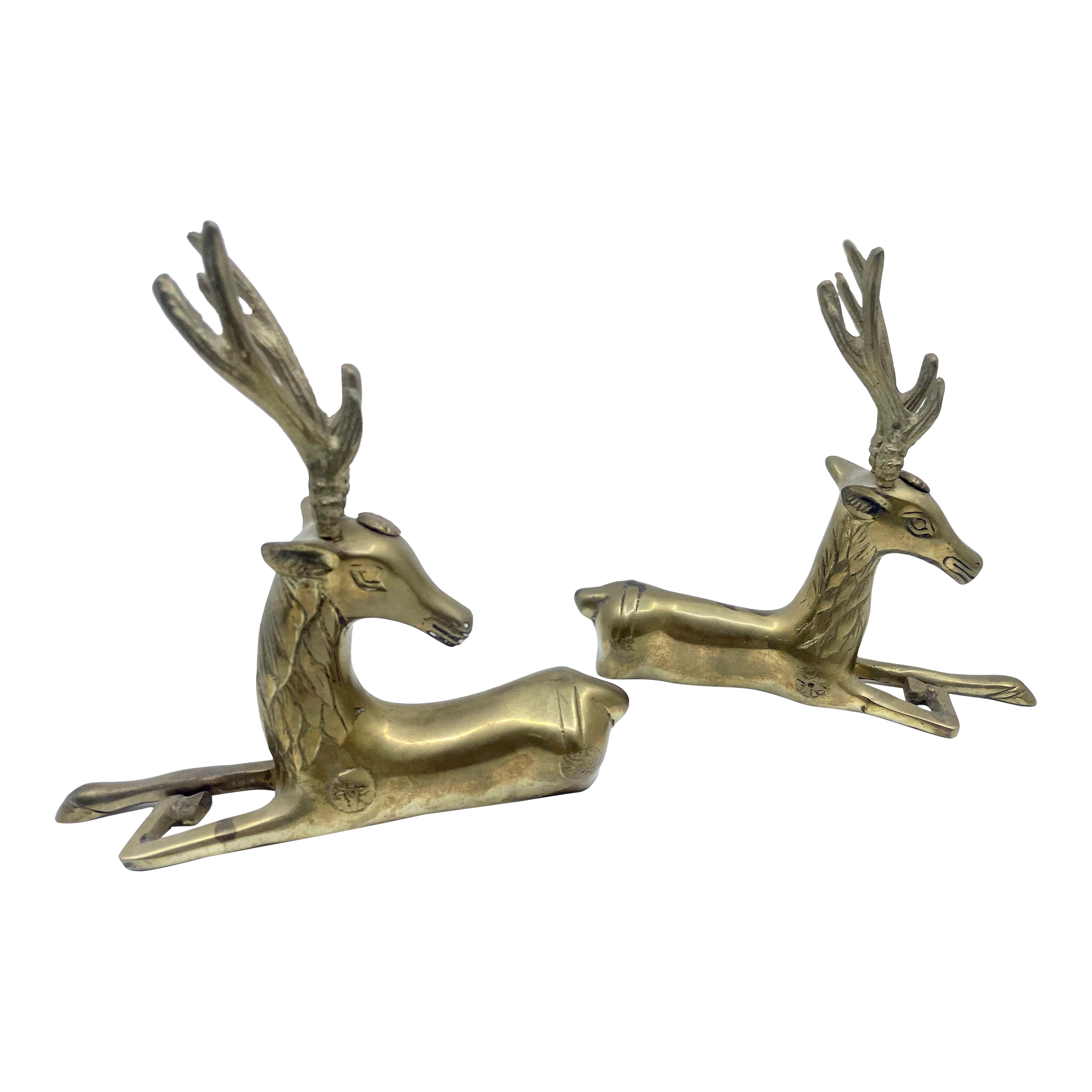 1970s Vintage Solid Brass Deer/ Elk Figurines - a Set of 2 | Chairish