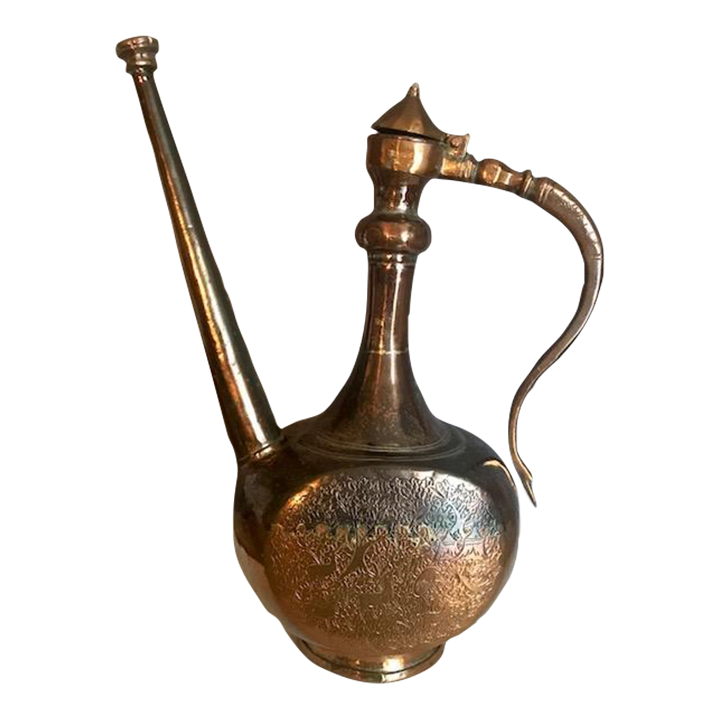 Antique Middle Eastern Copper Ewer | Chairish